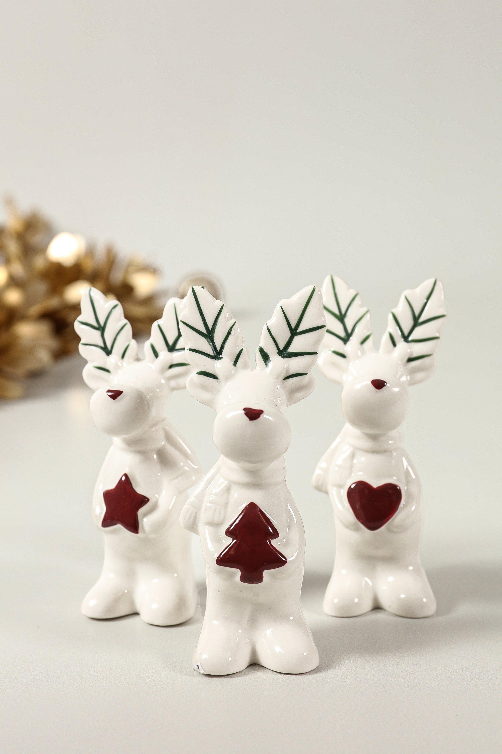 Assorted Mini Reindeer Statue, 4x12cm