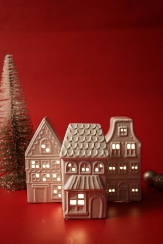 Led Ceramic Dutch House, 8x18cm