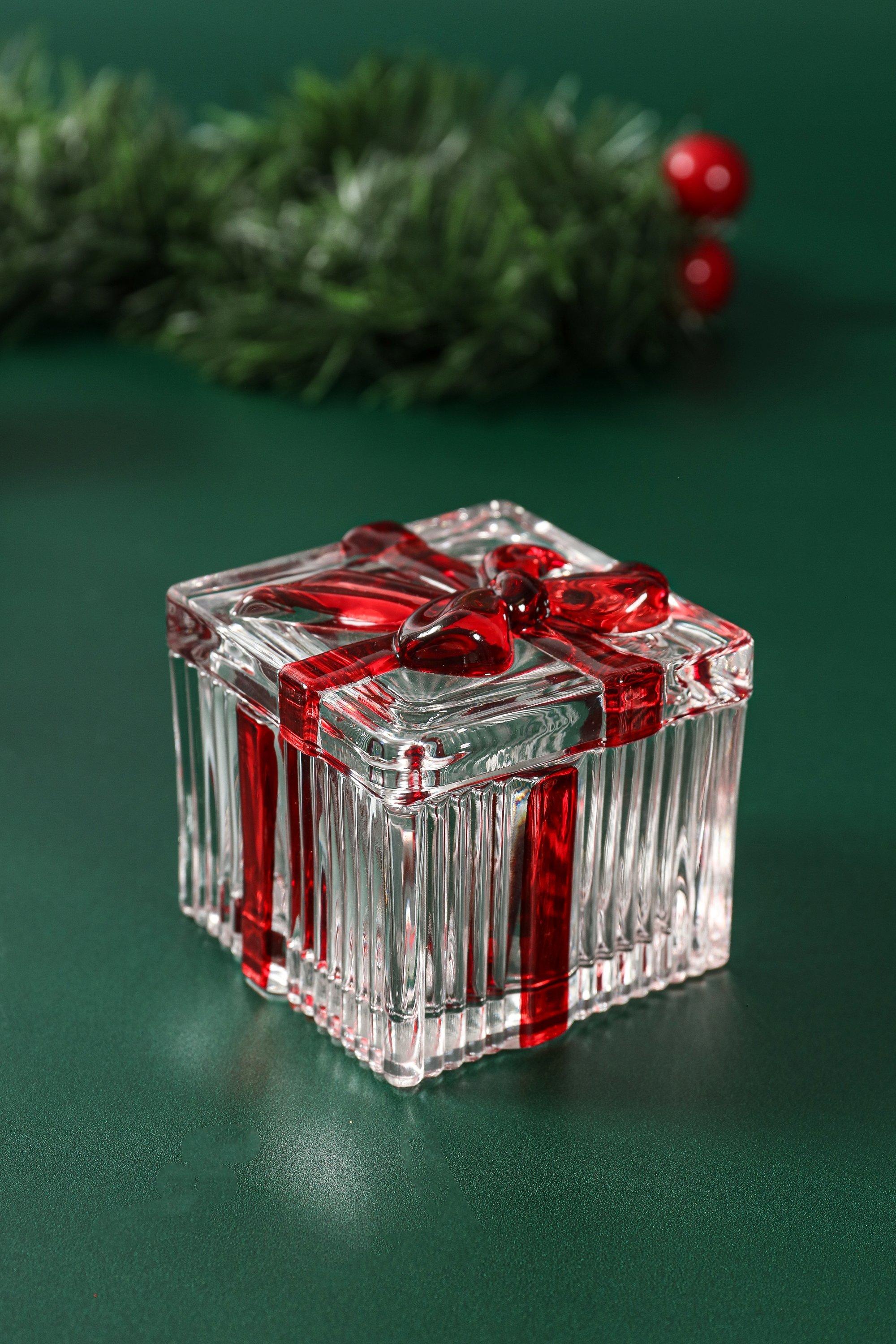 Glass Trinket Box, 7x6cm