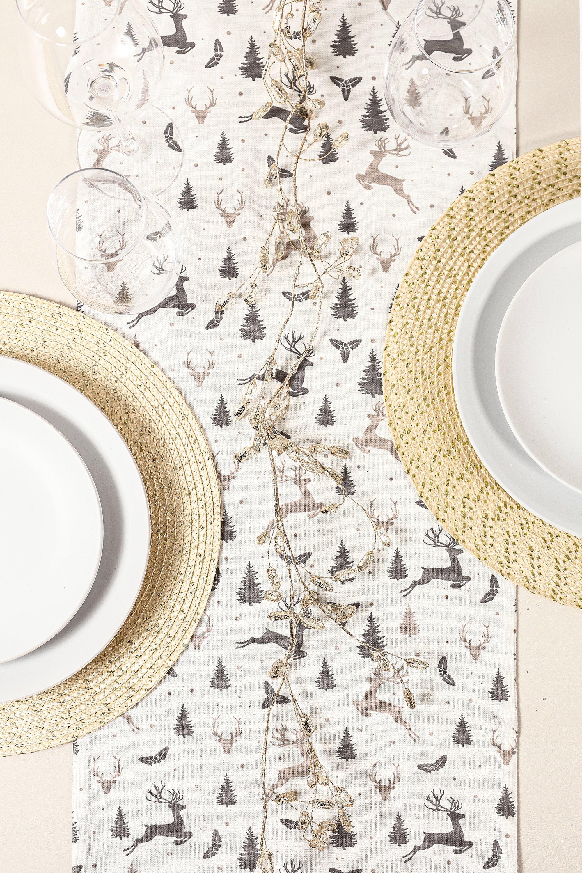 Printed Reindeer Table Runner