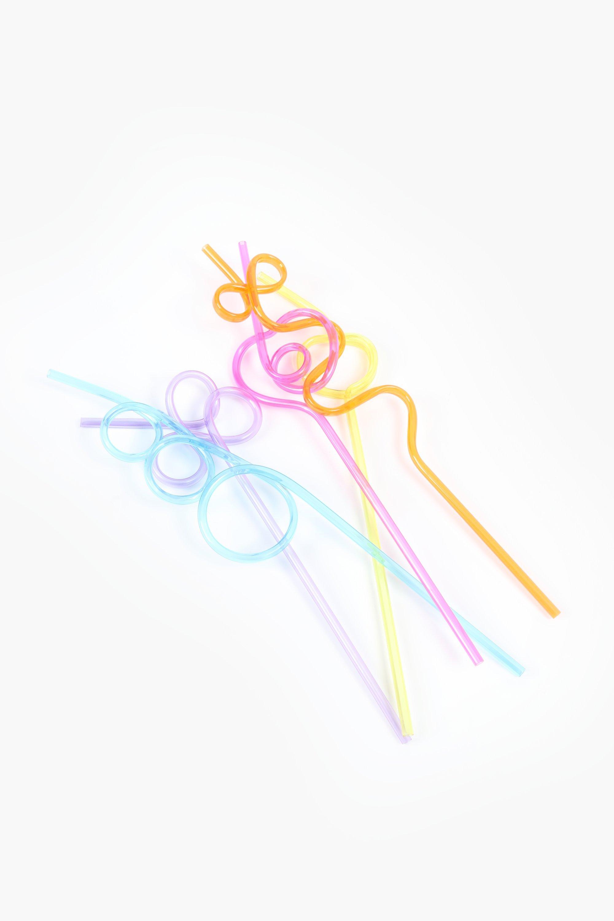 5 Pack Bright Fun Straws