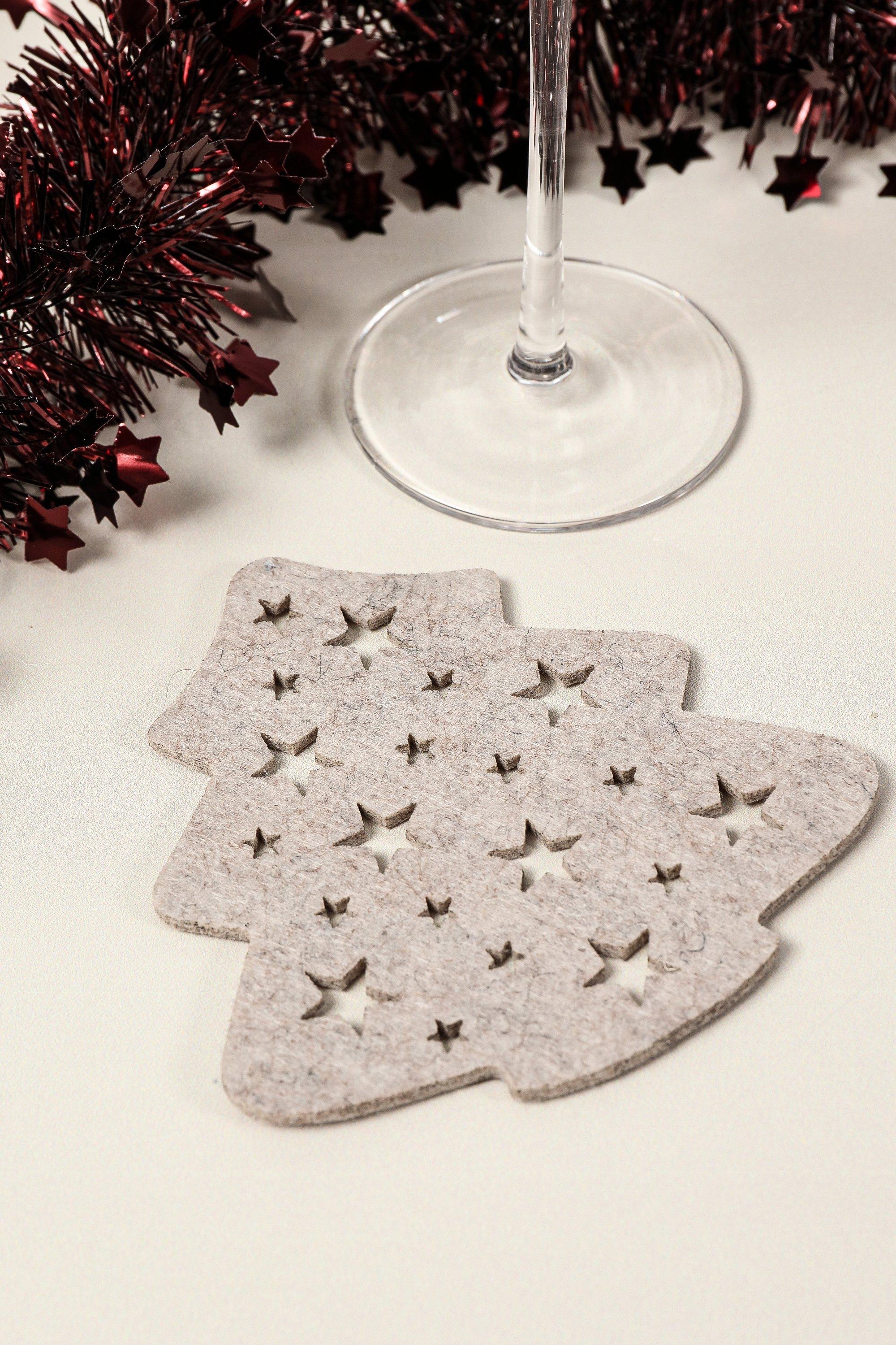 4 Pack Festive Tree Coasters