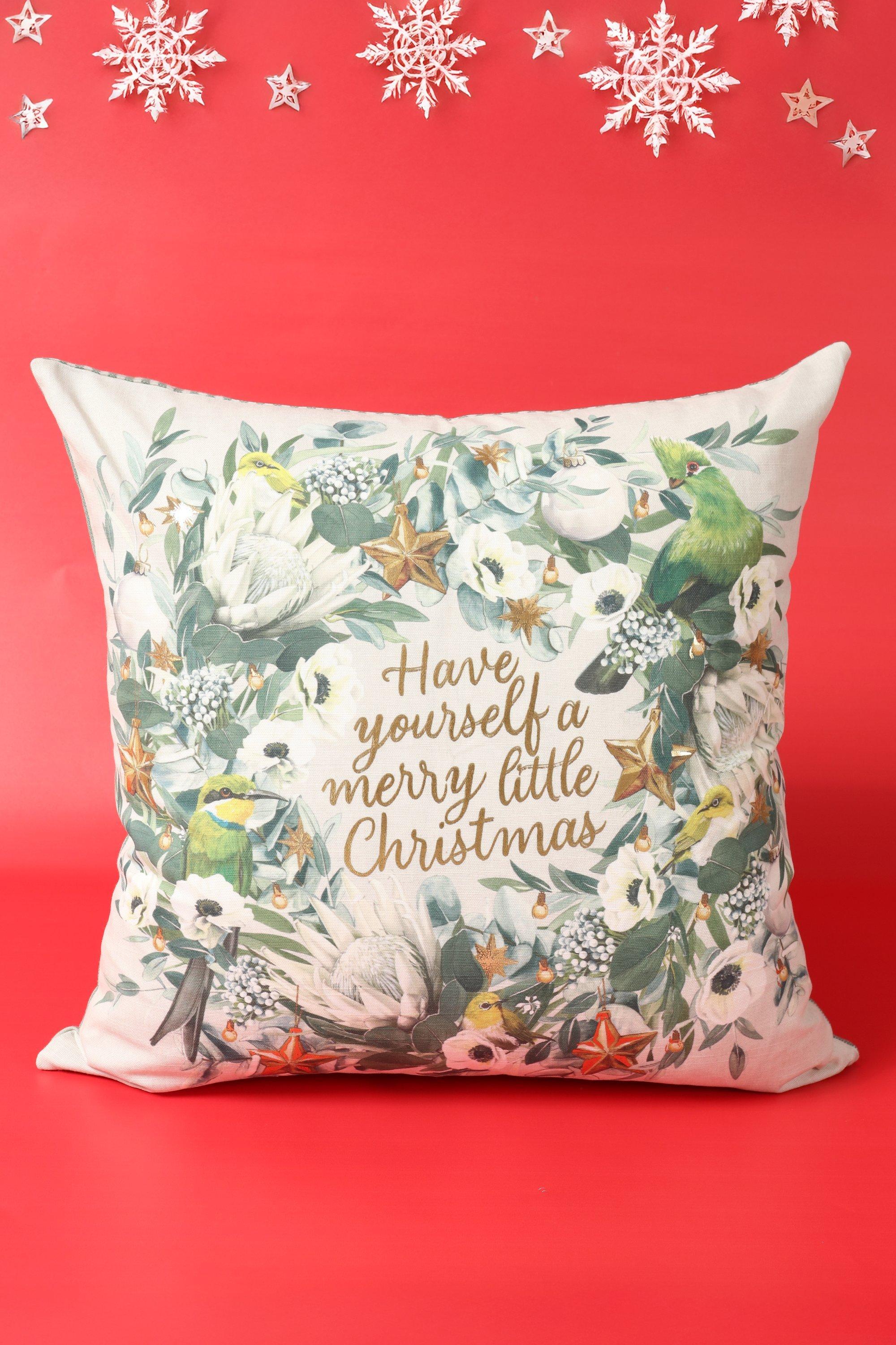 Colab Sue Crick Christmas Wreath Birds Scatter Cushion, 50x50cm