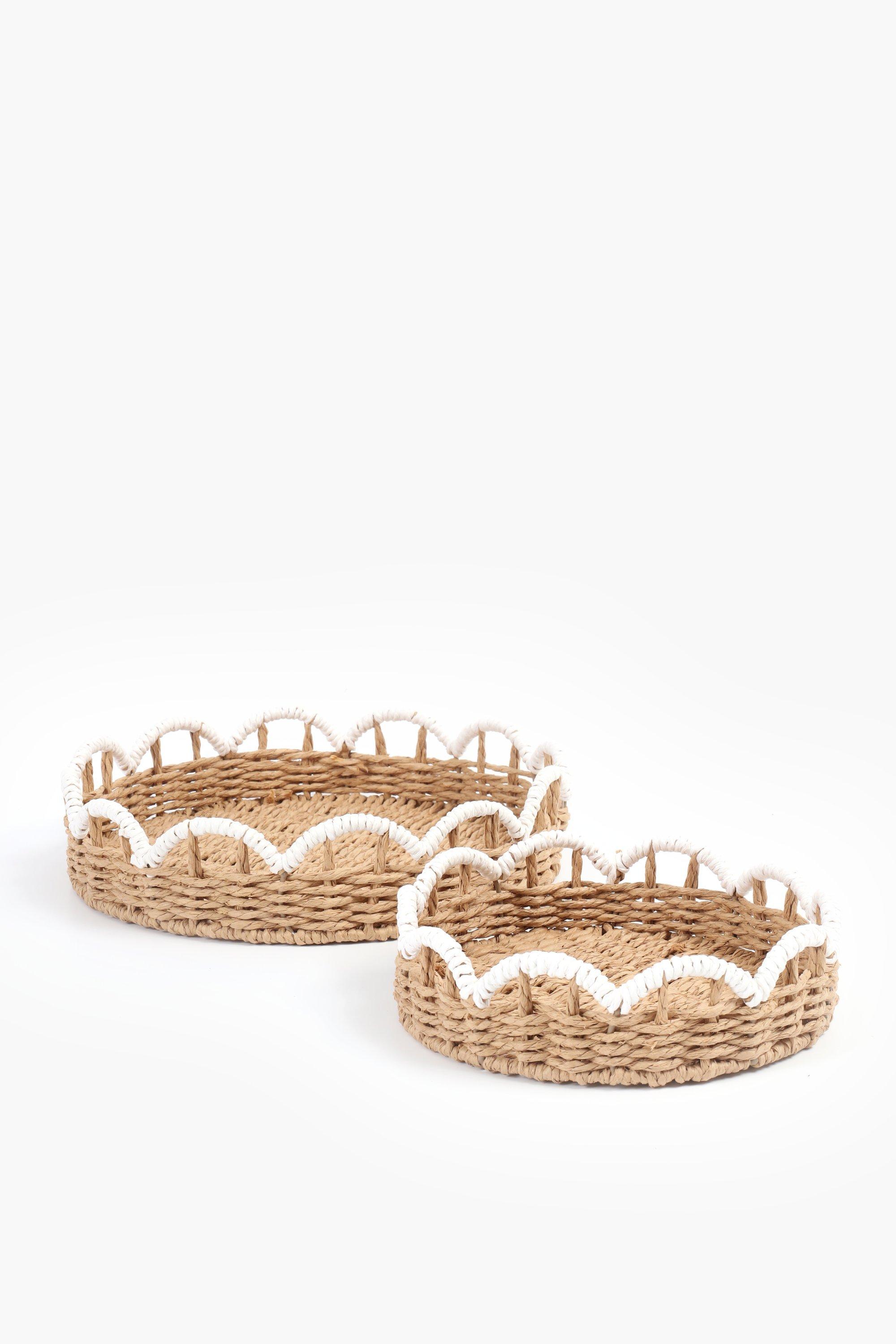 2 Pack Scallop Woven Trays