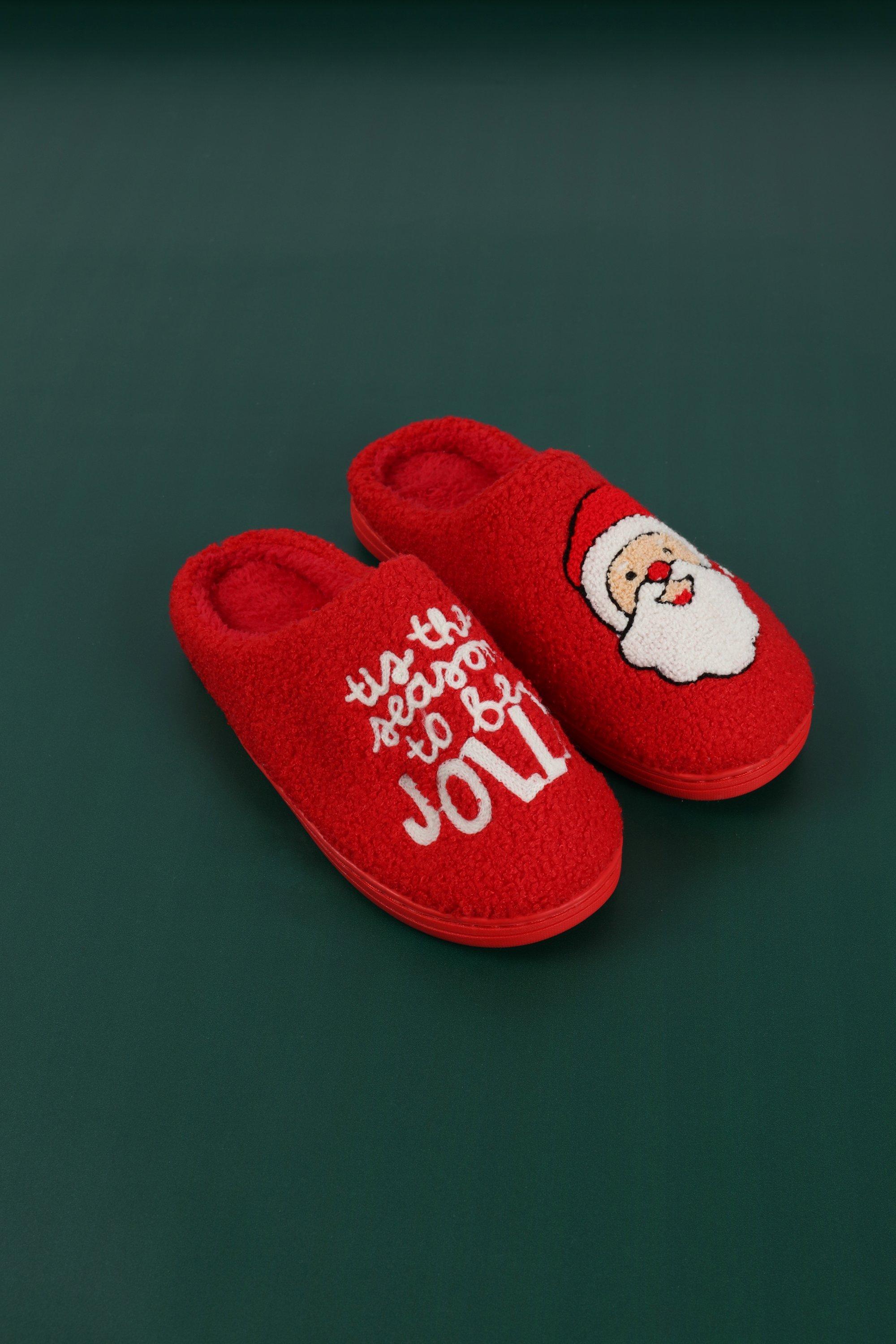 Christmas Script Slippers, 7-8 - Onesize