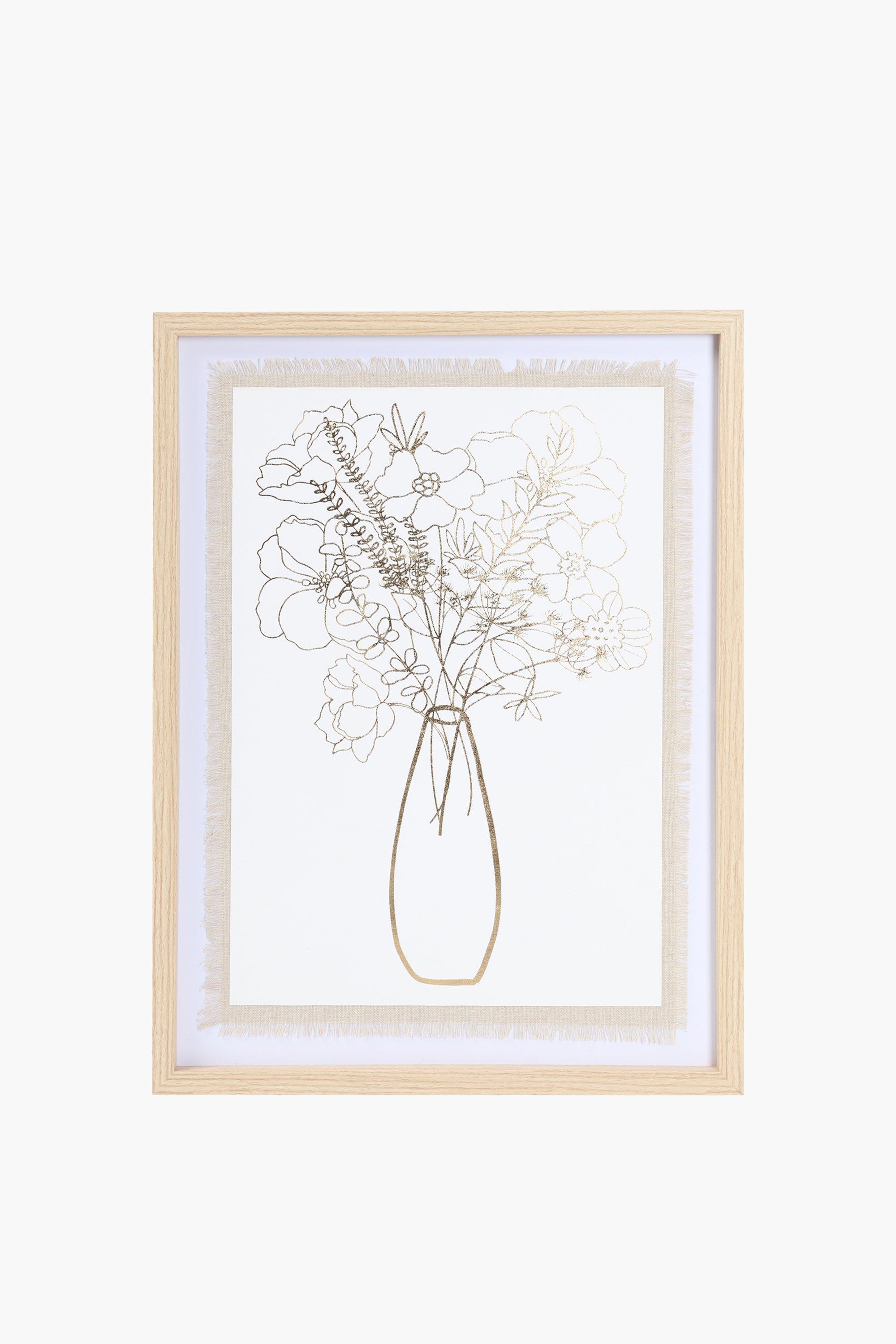 Linen Flower Wall Art, 40x60cm
