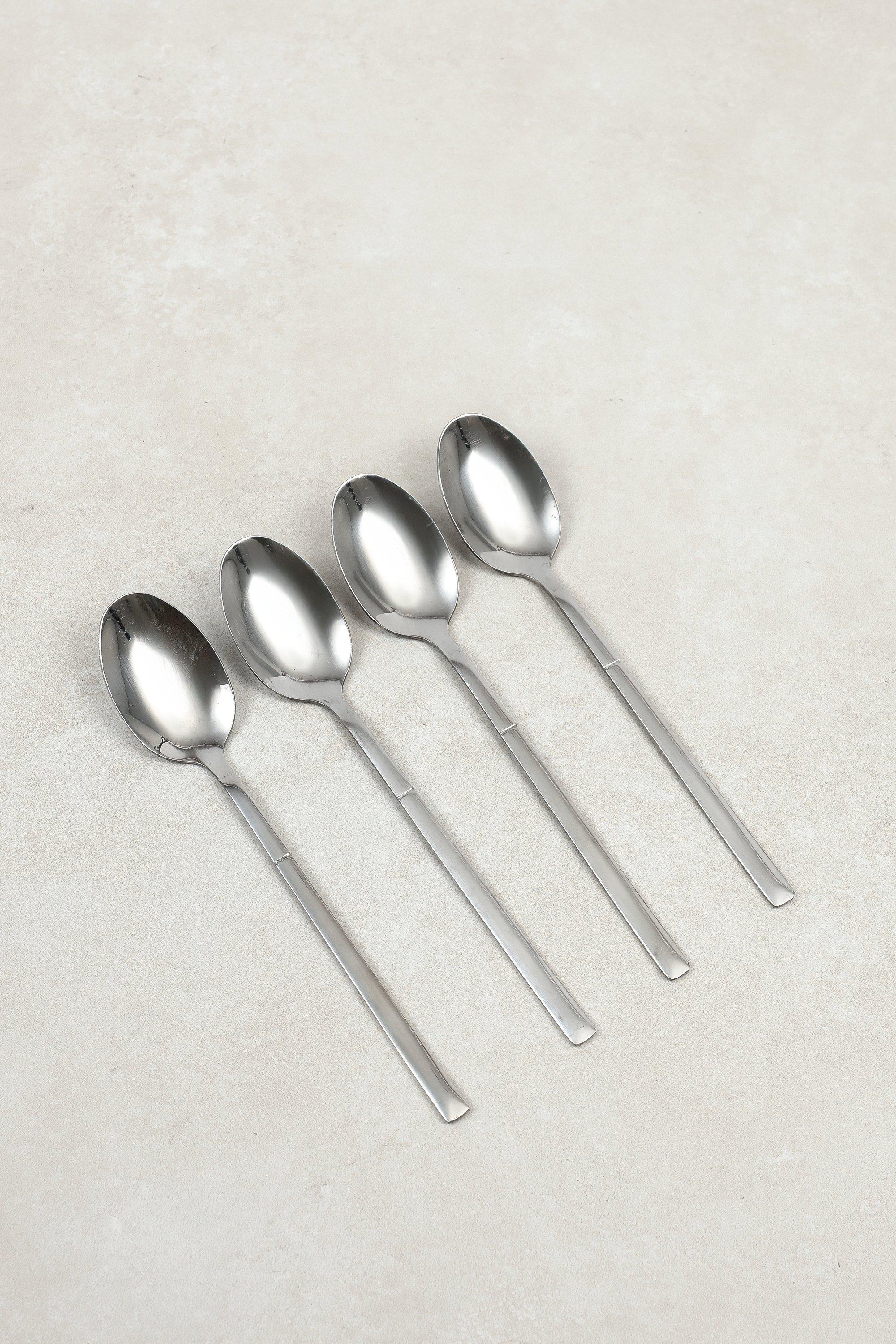 4 Pack Slimline Stainless Steel Teaspoons