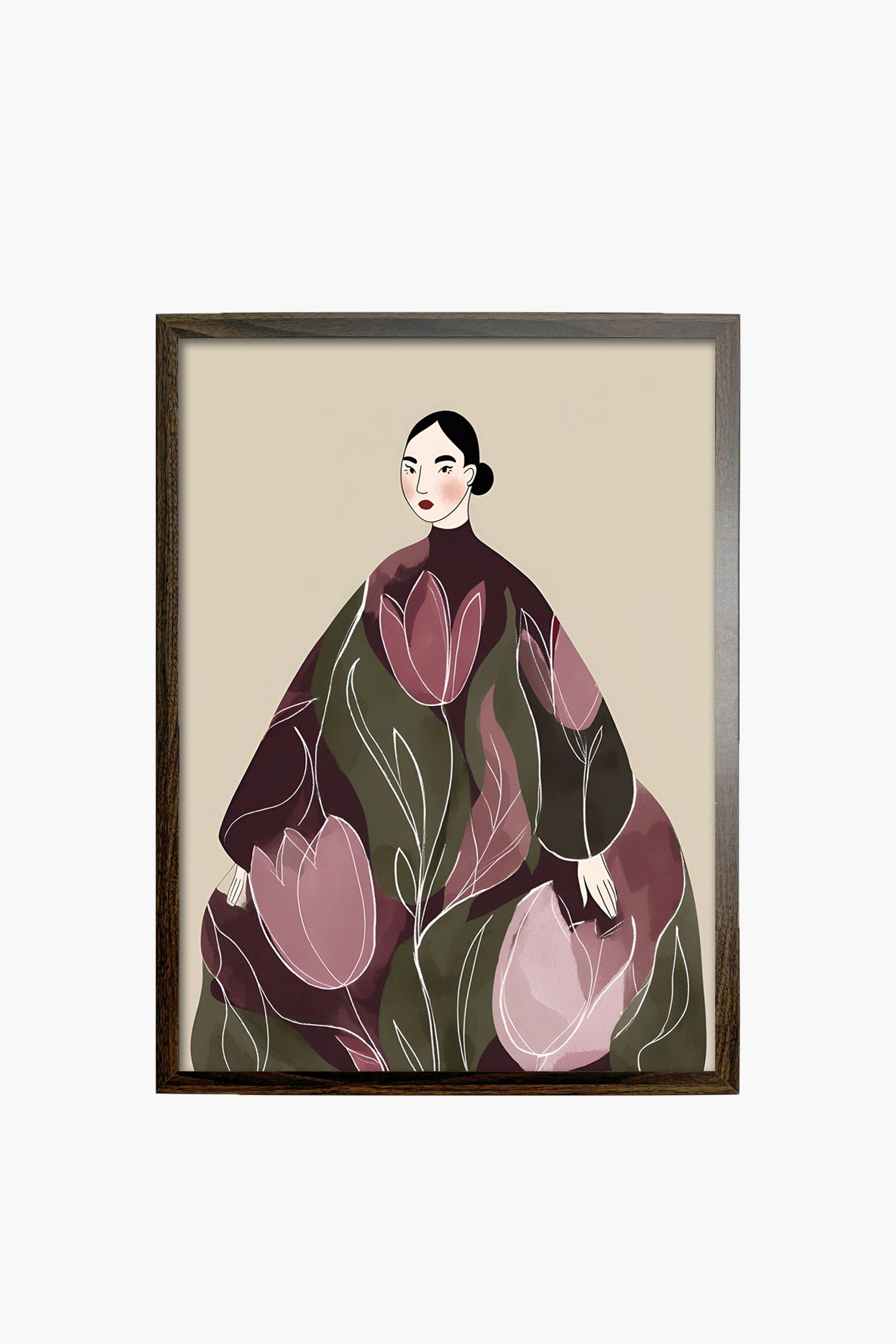 Framed Lady Figure Canvas, 30x40cm