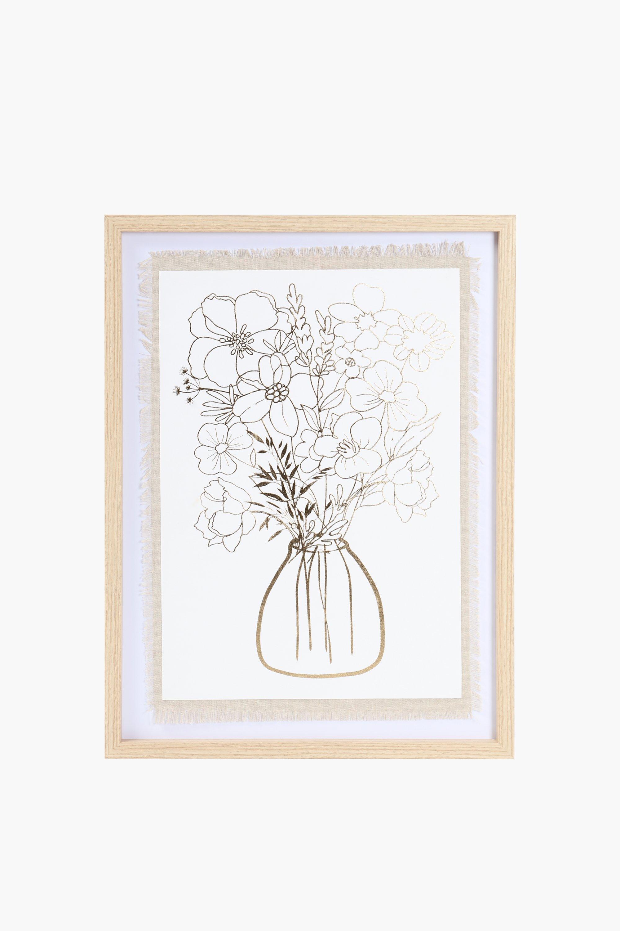 Linen Flower Wall Art, 40x60cm