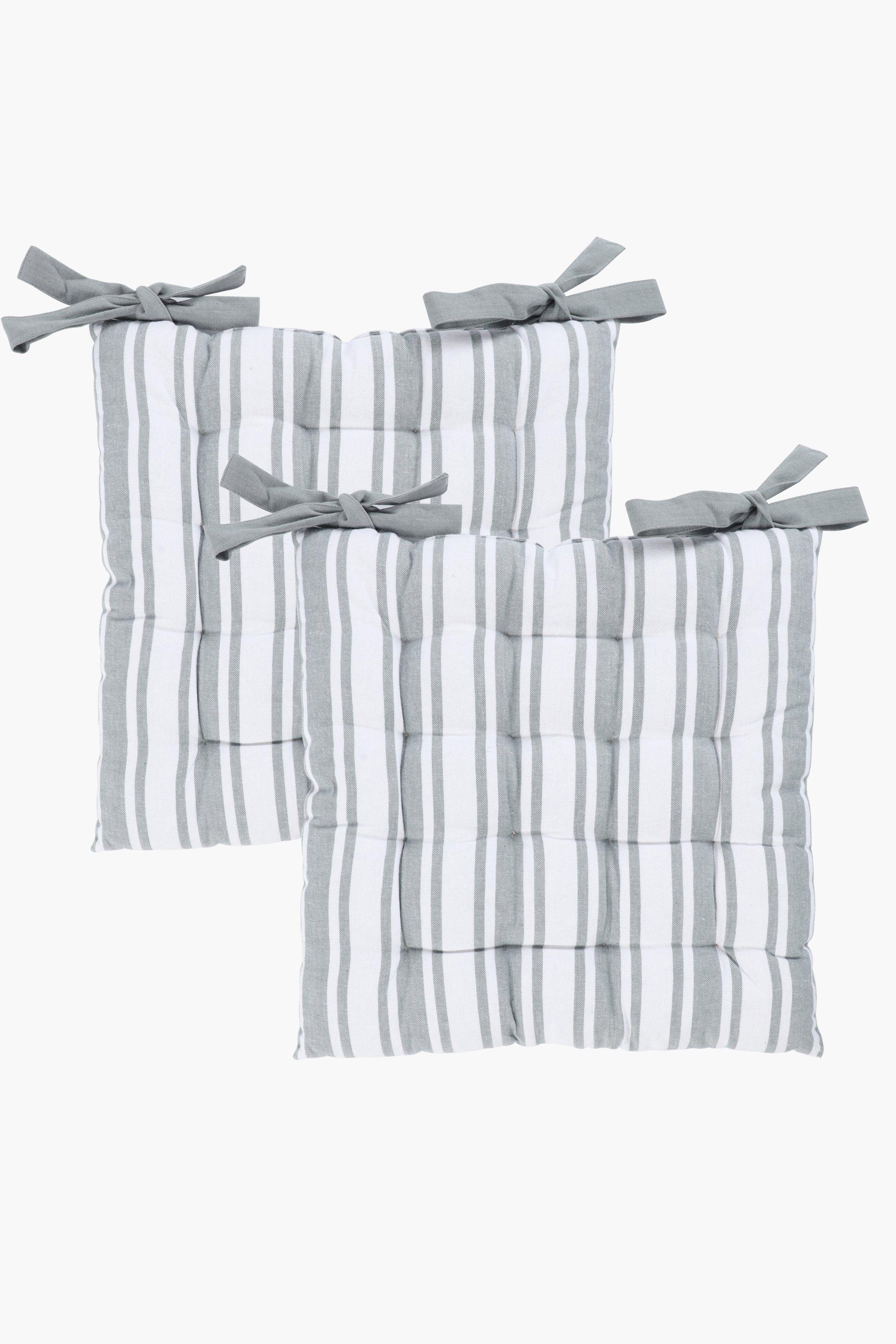 2 Pack Cabana Stripe Chairpad, 40x40cm