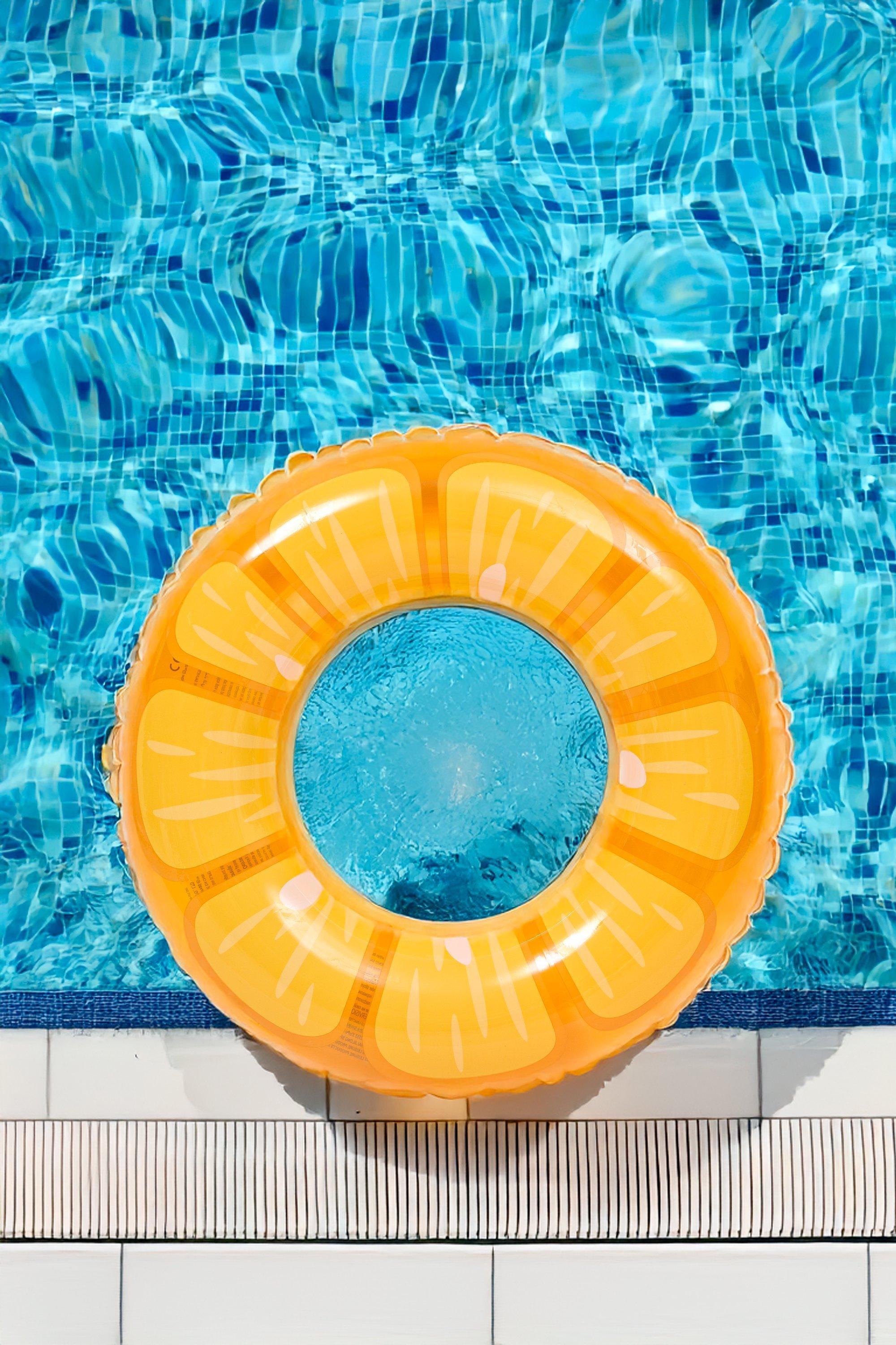 Inflatable Orange Pool Ring, 90cm