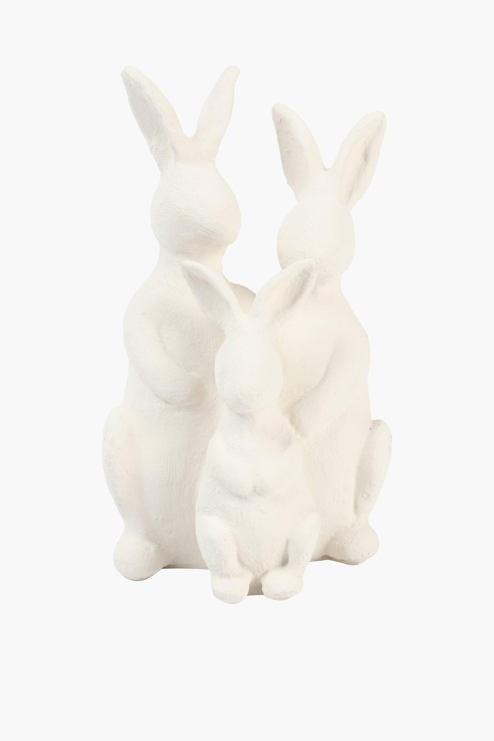 Resin Bunny Family Statue, 9x15cm