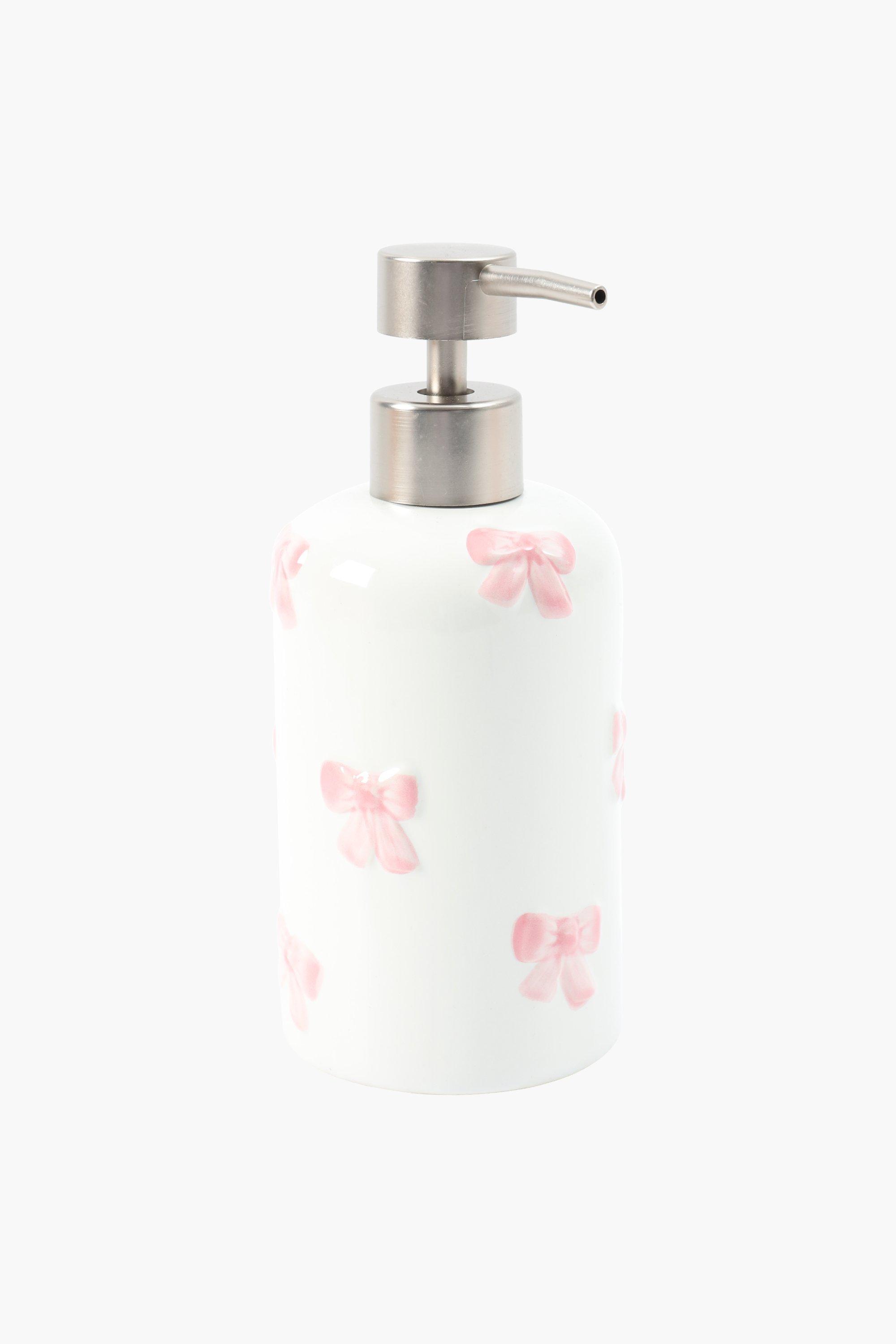 Embossed Ceramic Bow Soap Dispenser