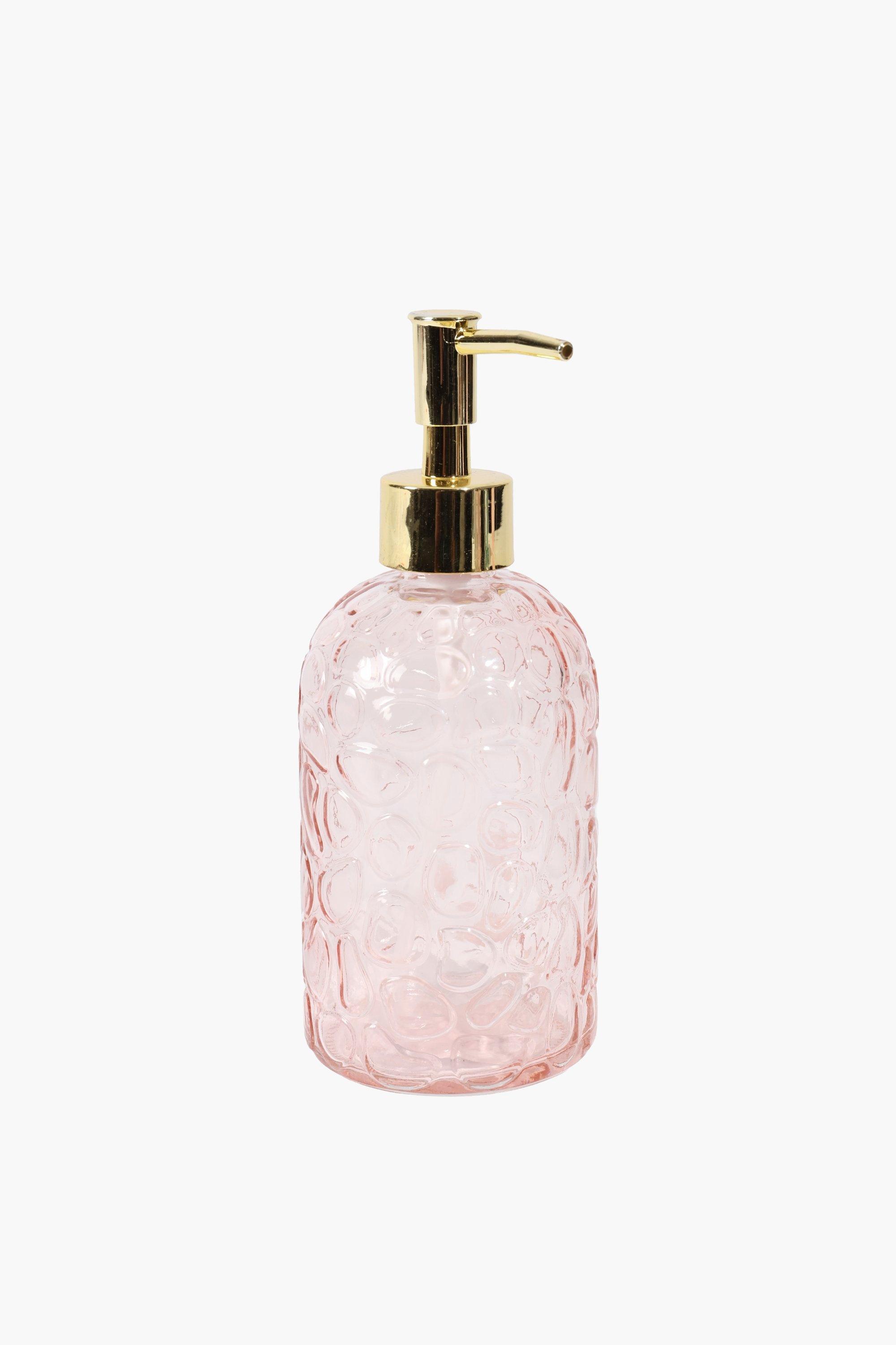 Glass Floral Soap Dispenser