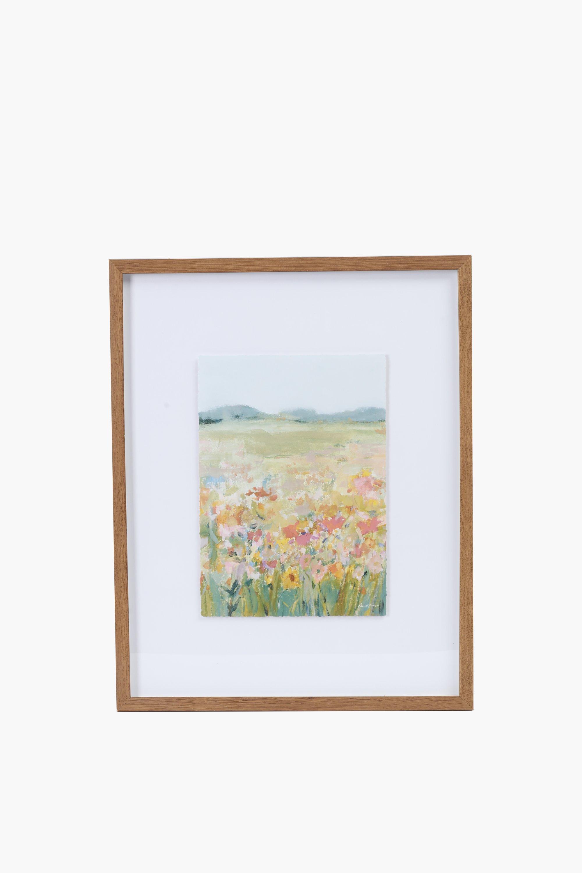 Framed Flower Field Canvas, 40x60cm