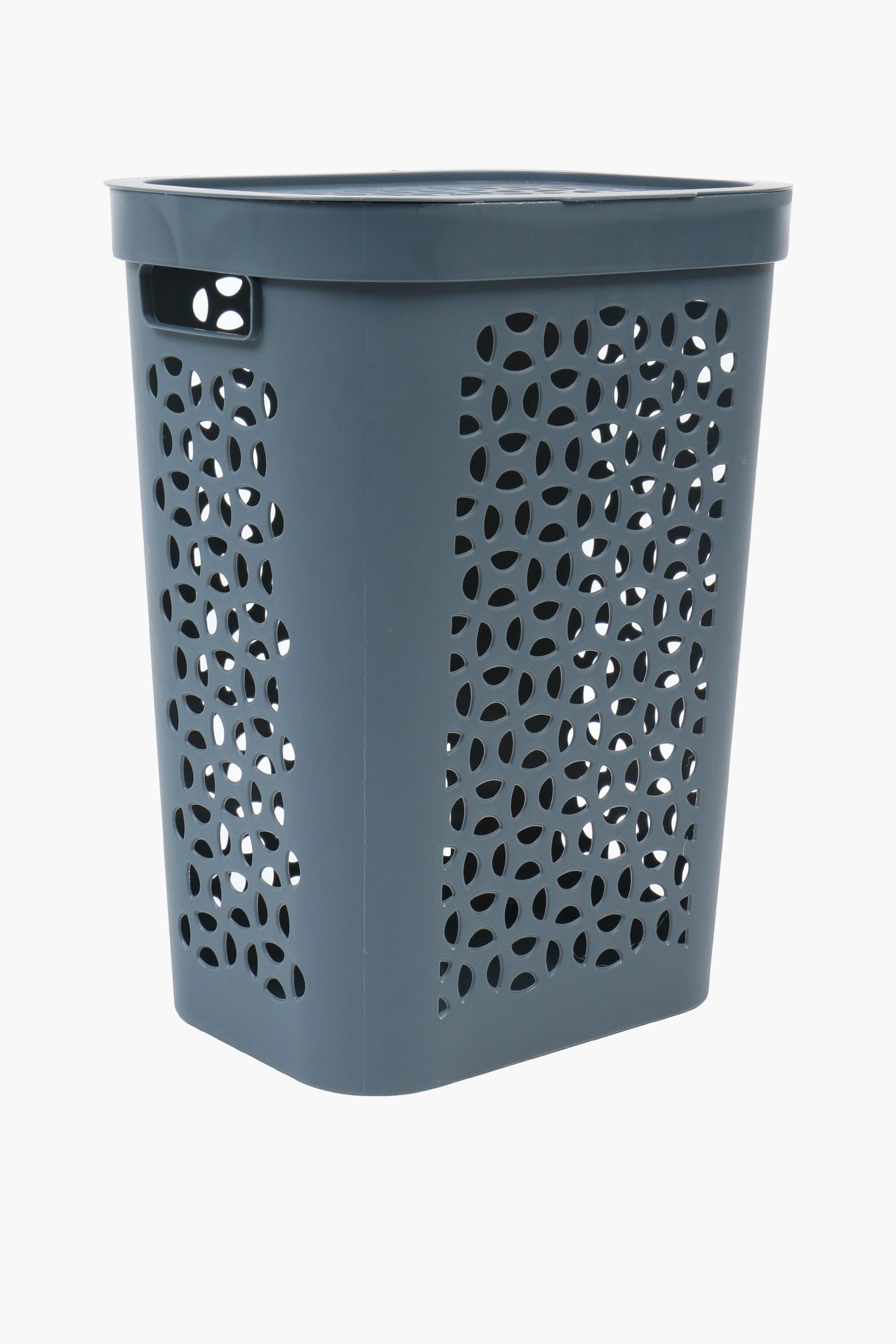 50l Otima Slimline Plastic Laundry Basket With Lid