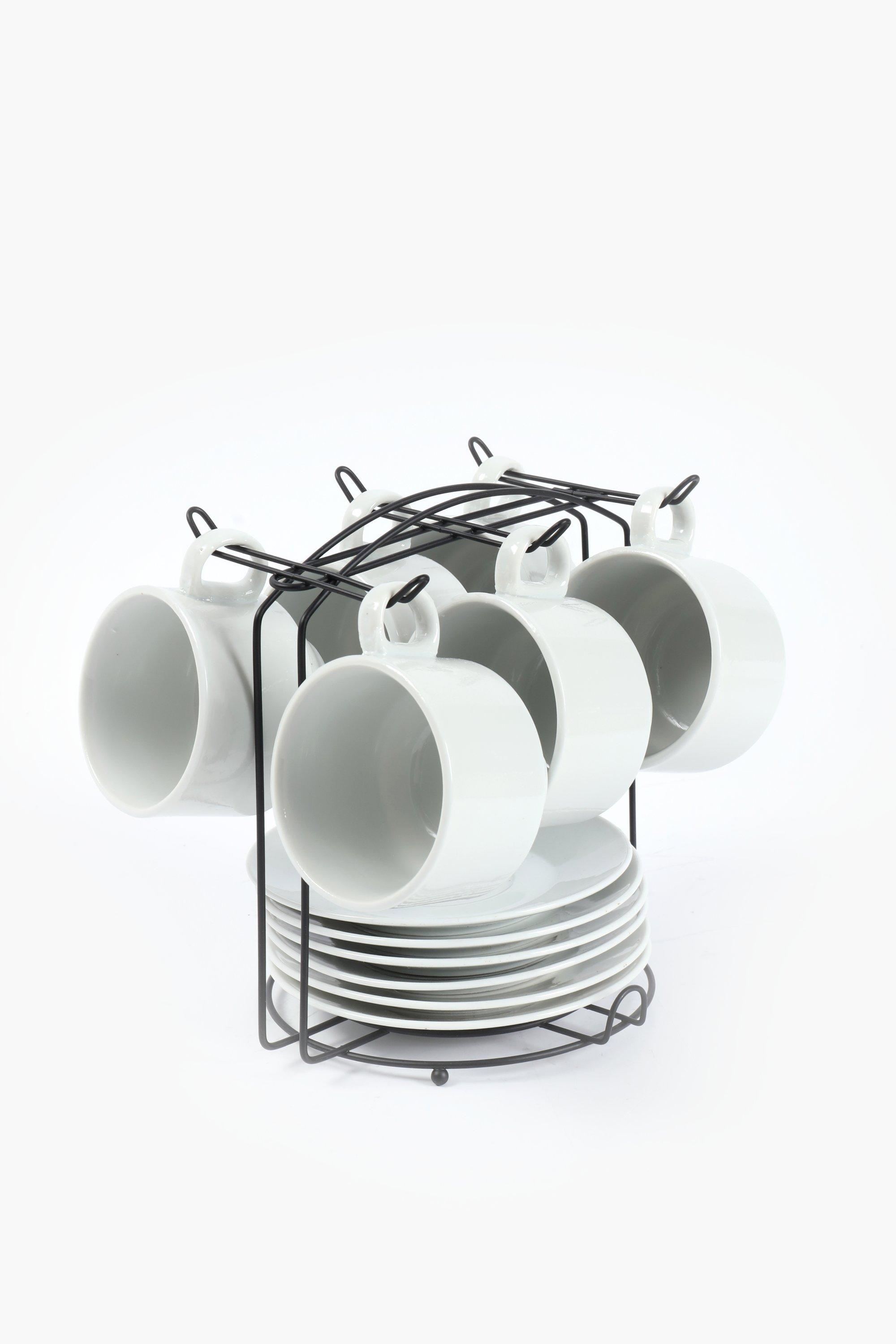 12 Piece Porcelain Tea Set On Stand