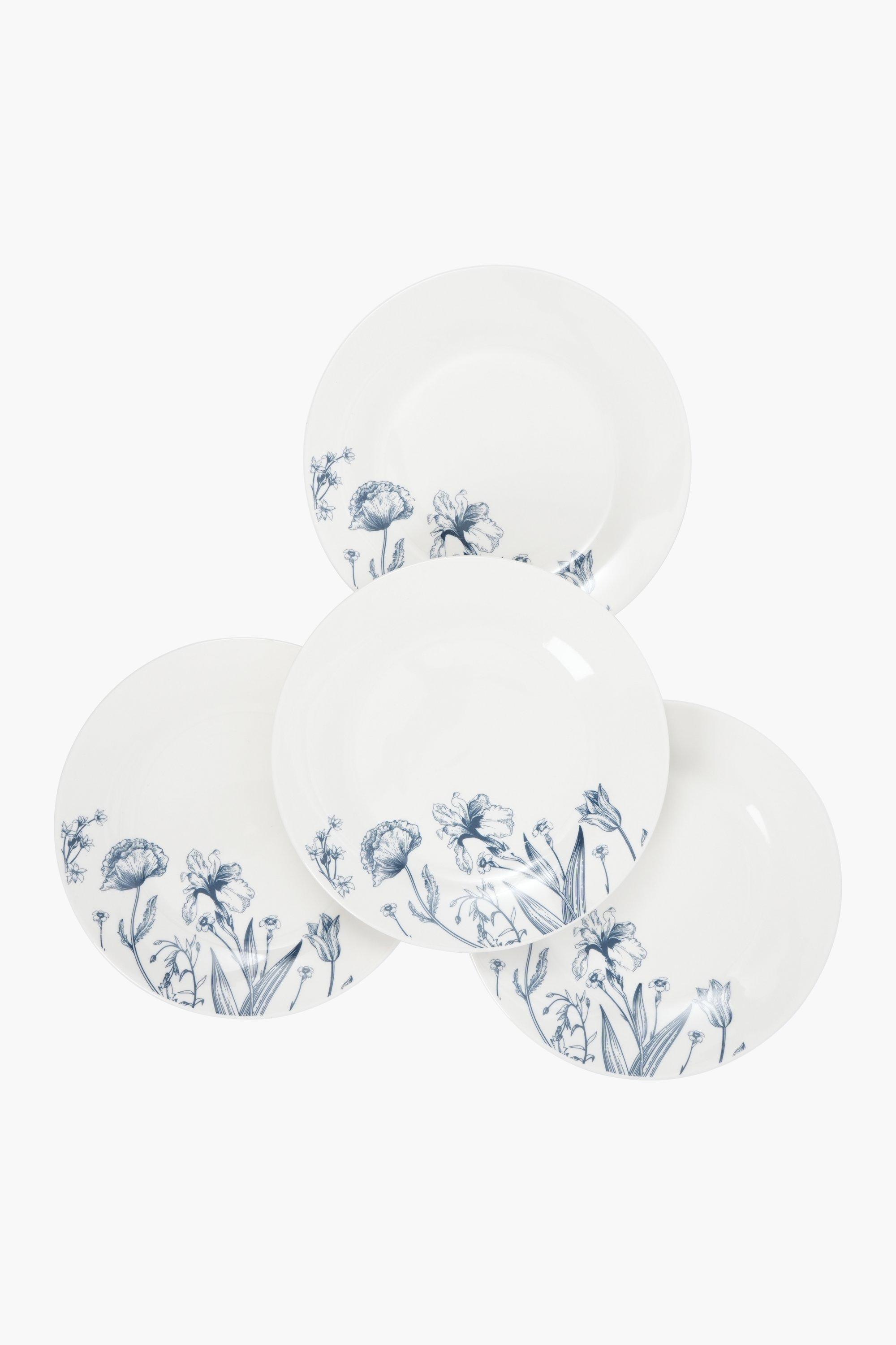 4 Pack Floral Side Plates