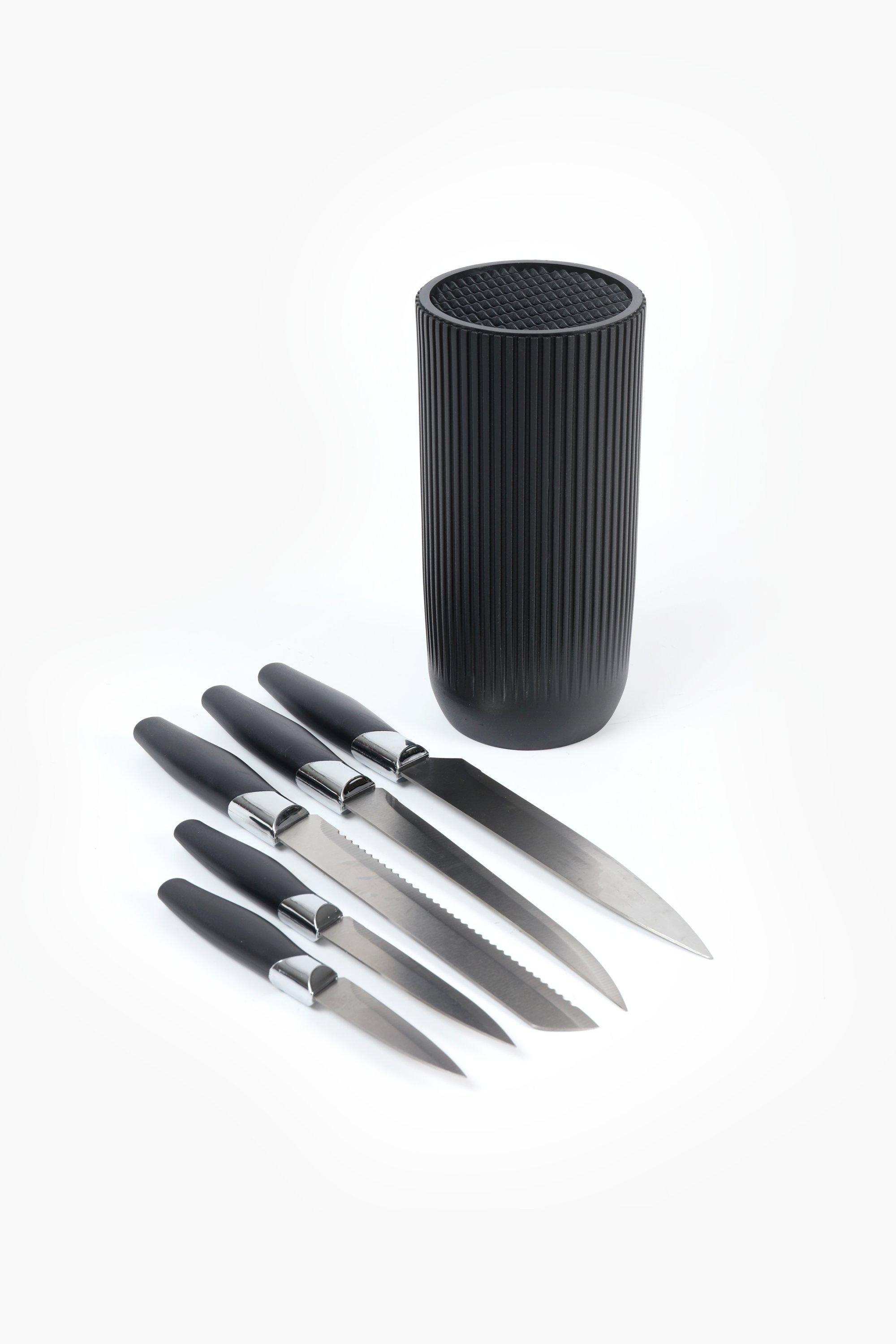 5 Piece Ribbed Knife Set