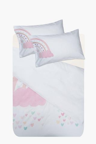 Soft Touch Applique Printed Rainbow Duvet Cover Set