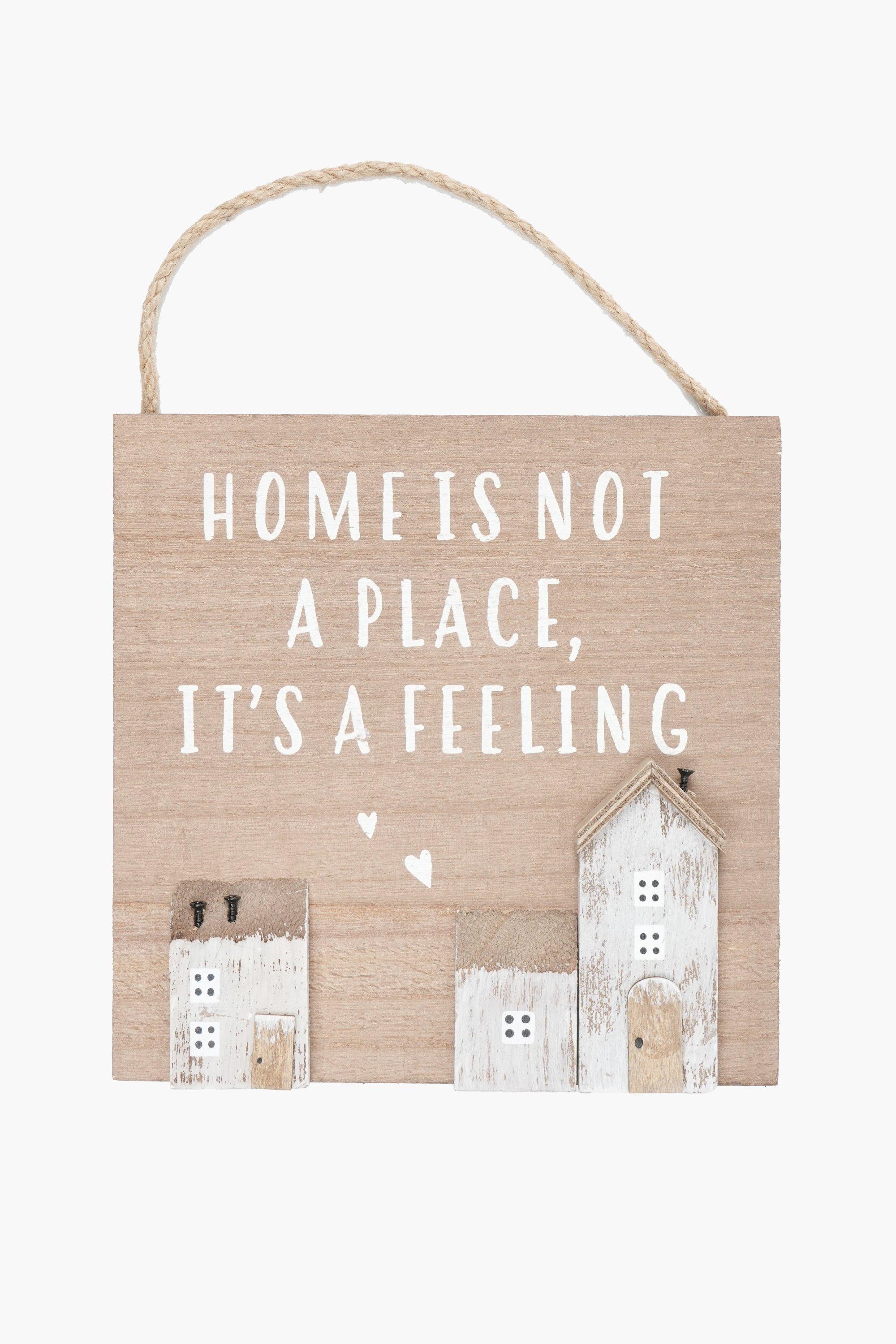 Home Is A Feeling Sign, 20x20cm