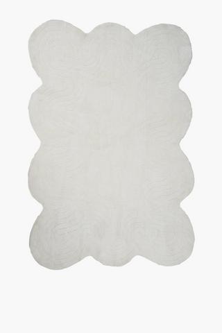 Chenille Knit Scalloped Rug, 120x180cm