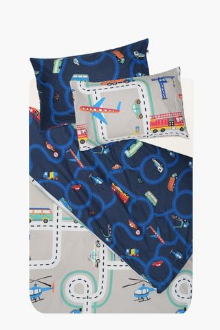 Soft Touch Milton City Transport Reversible Duvet Cover Set