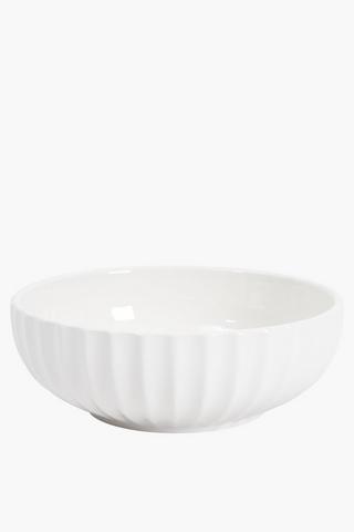Extra Large Porcelain Ribbed Bowl