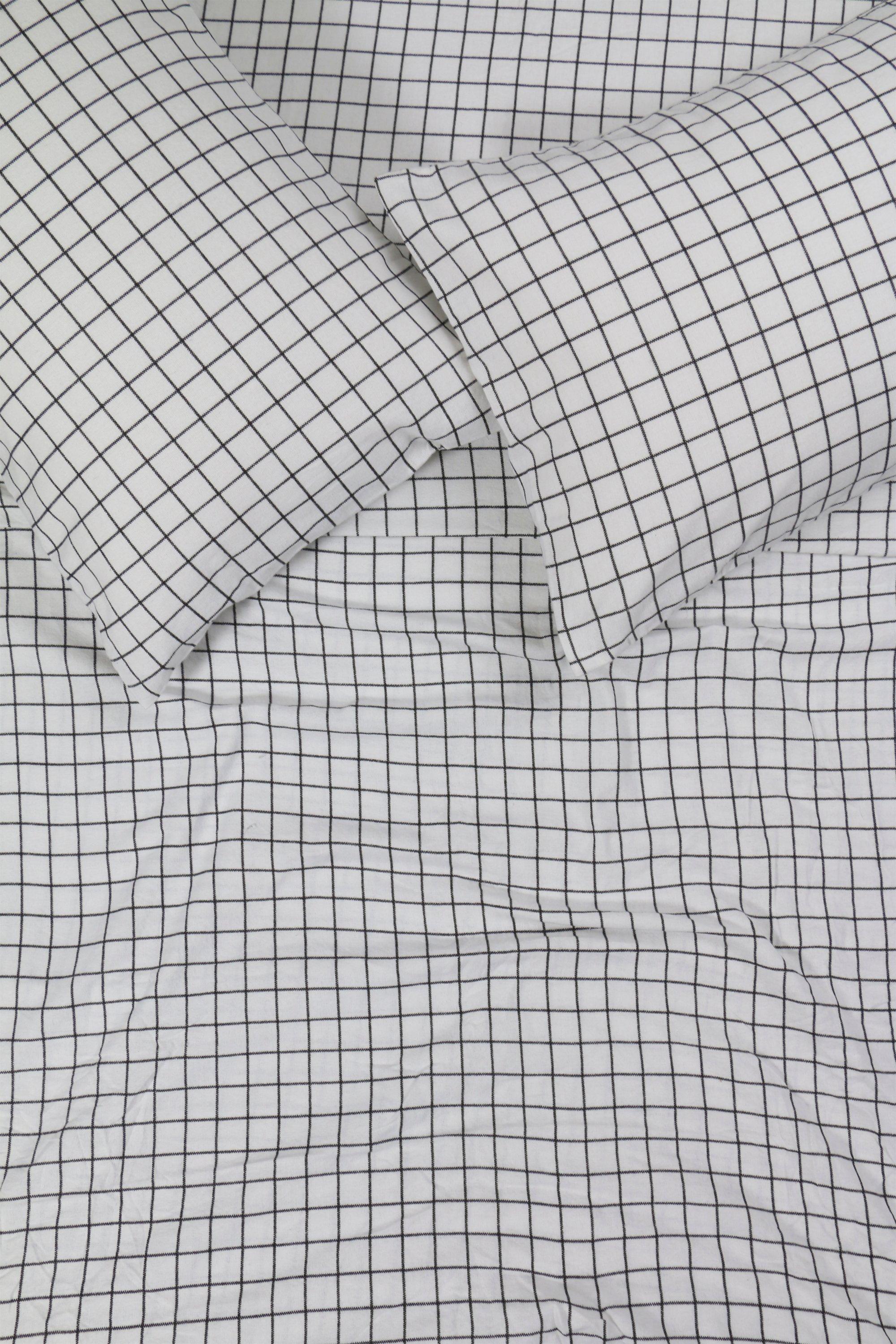 Winter Brushed Cotton Grid Check Flat Sheet