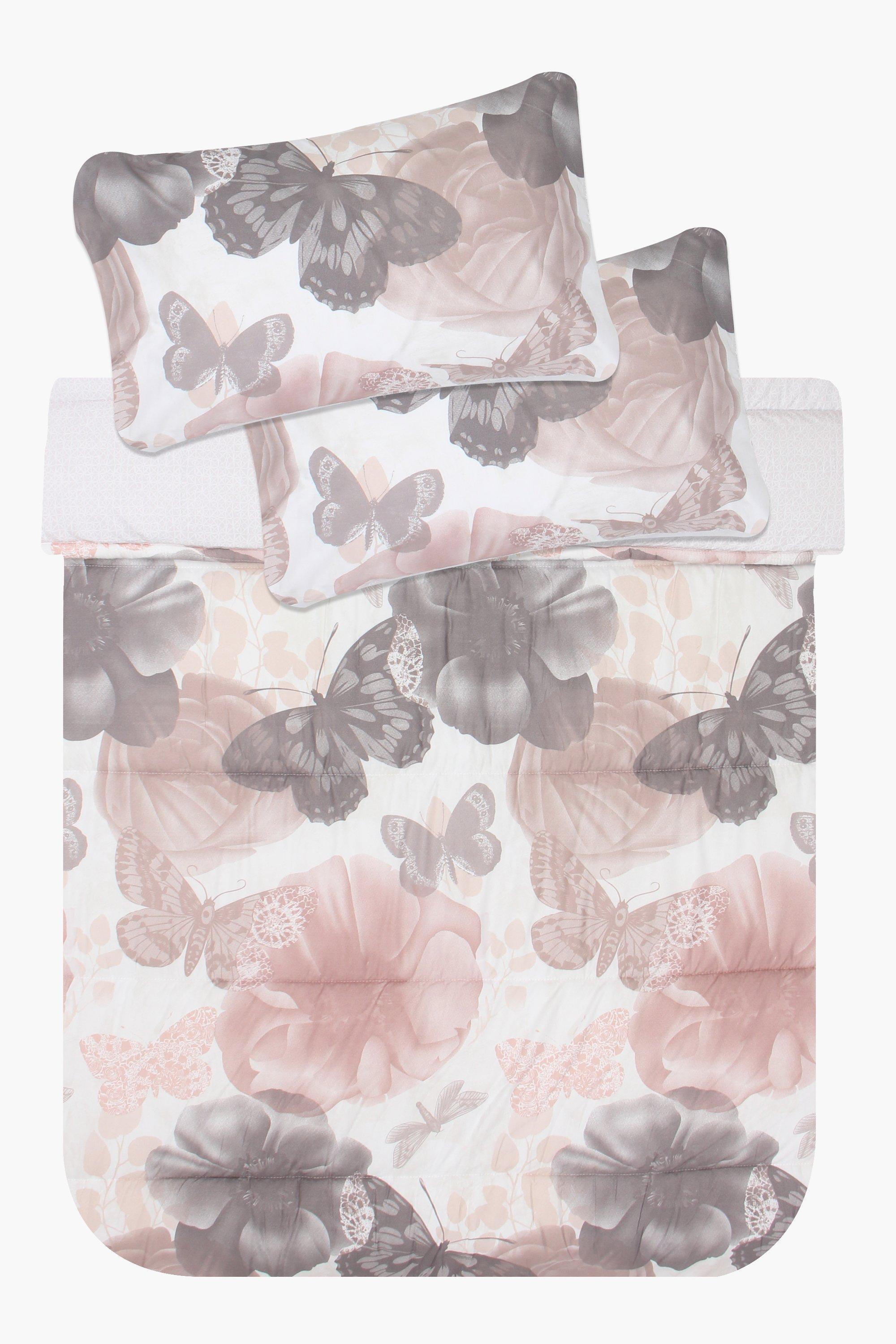 Microfibre Lacewood Butterfly Comforter Set