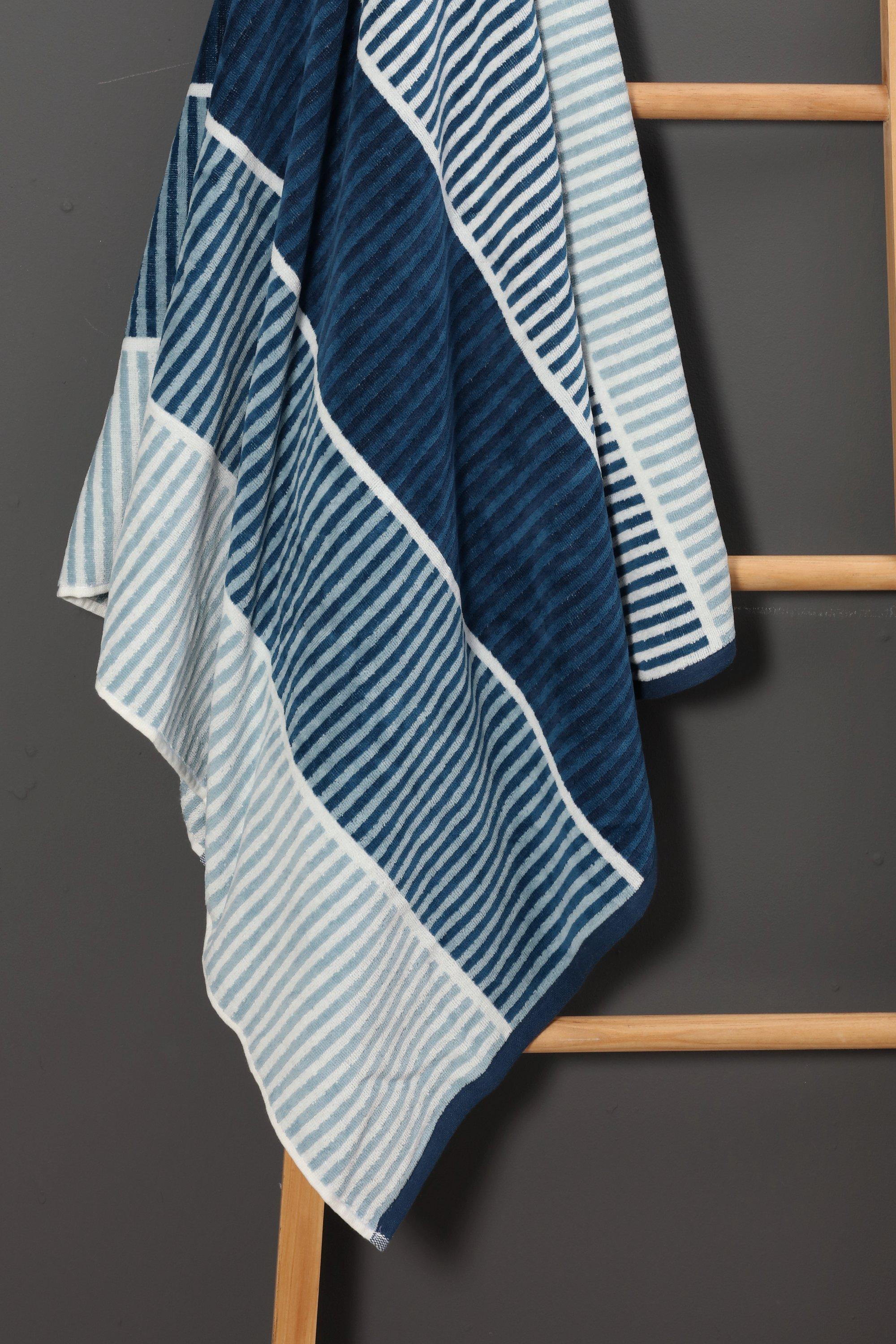 Dobby Multi Stripe Border Towel