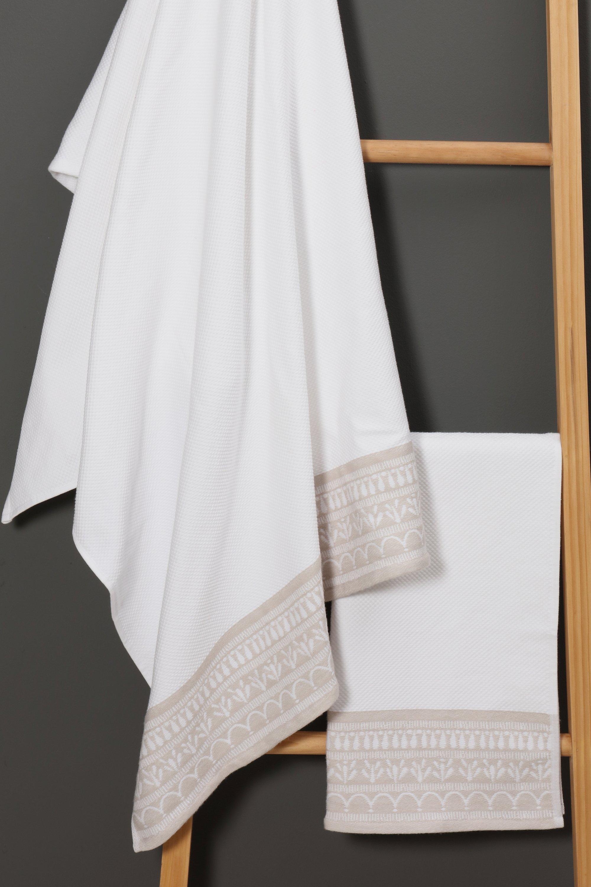 Jacquard Textured Linen Border Towel