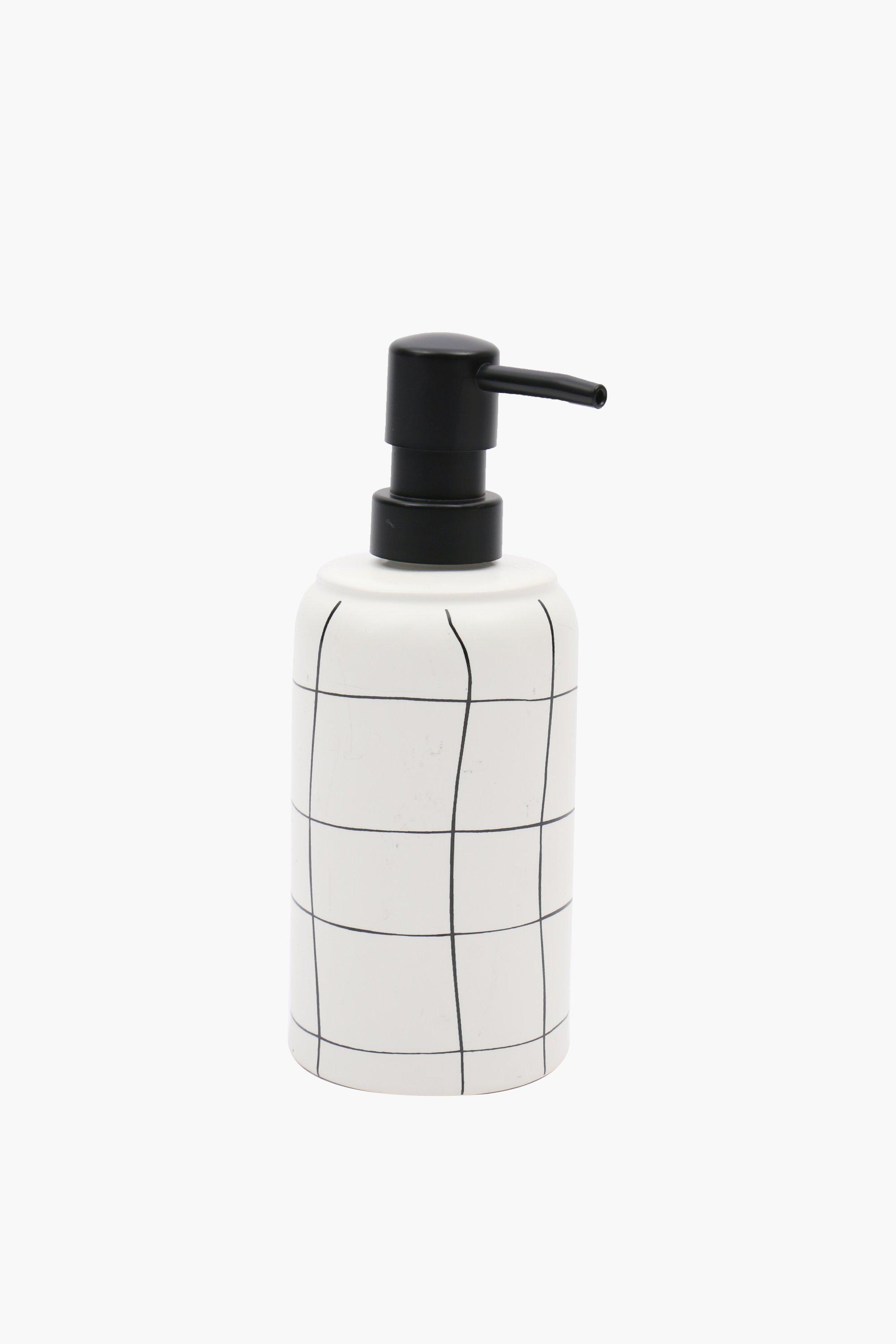 Block Check Ceremic Soap Dispenser