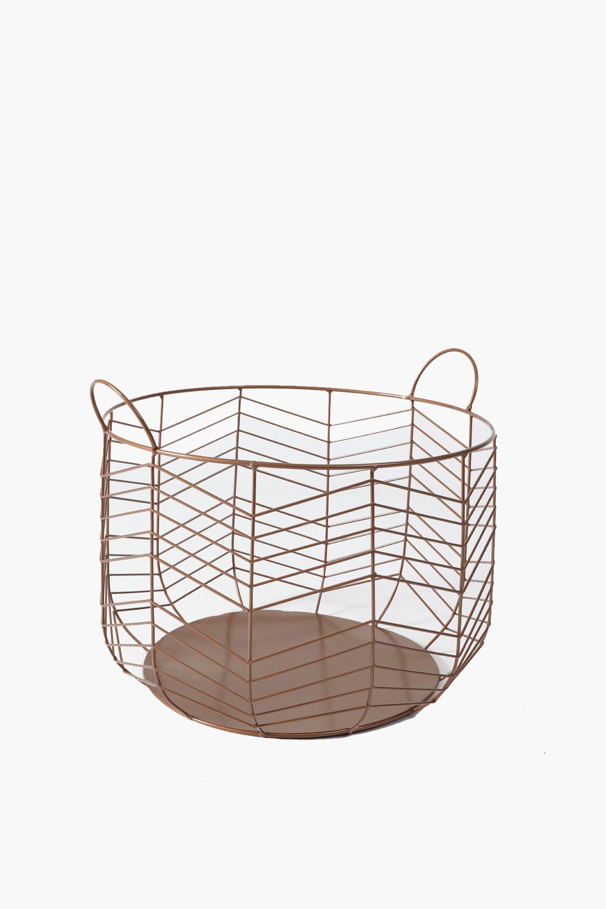 Bronze Round Metal Utility Basket, Medium