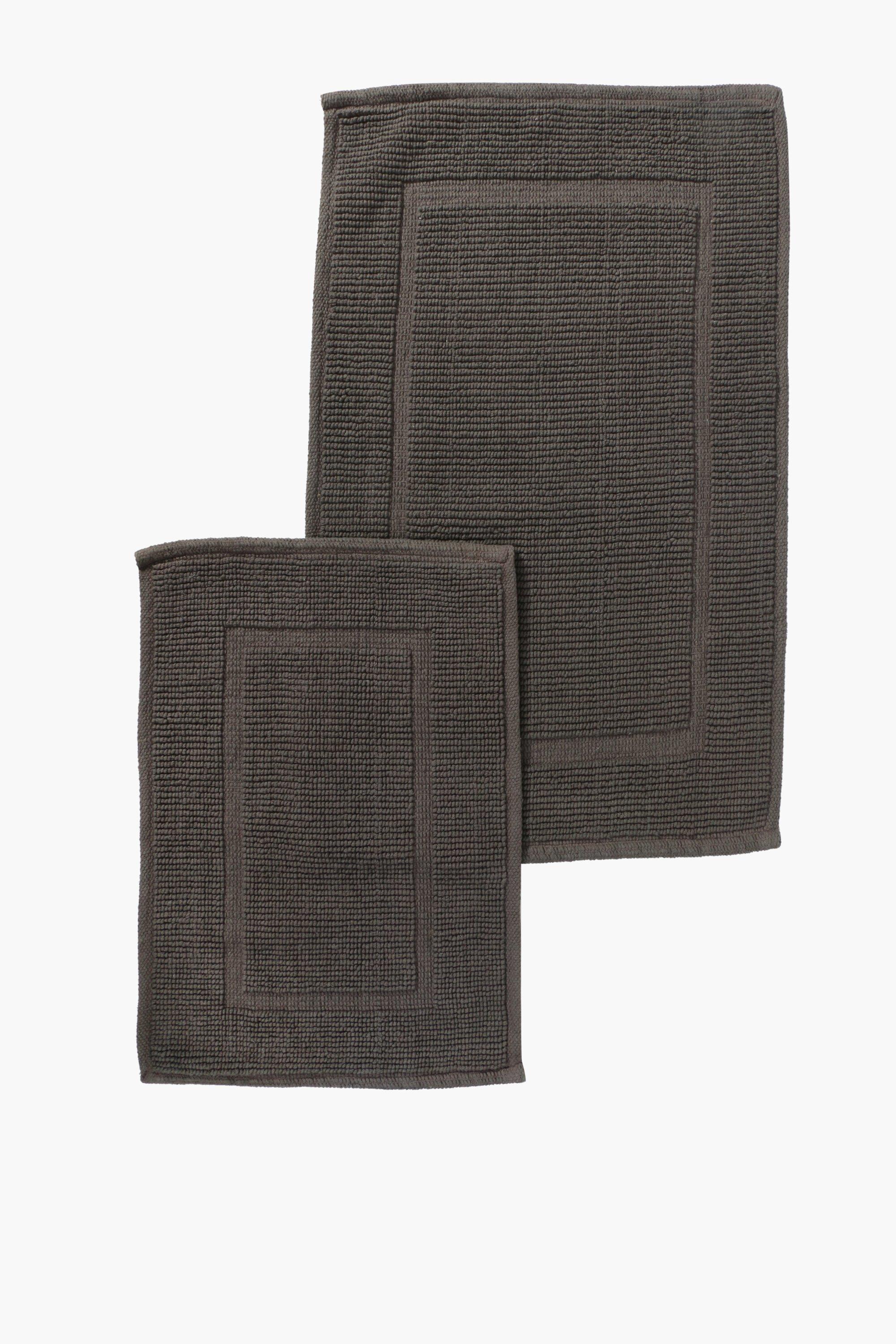 2 Piece Cotton Shadow Box Bath Mat Set