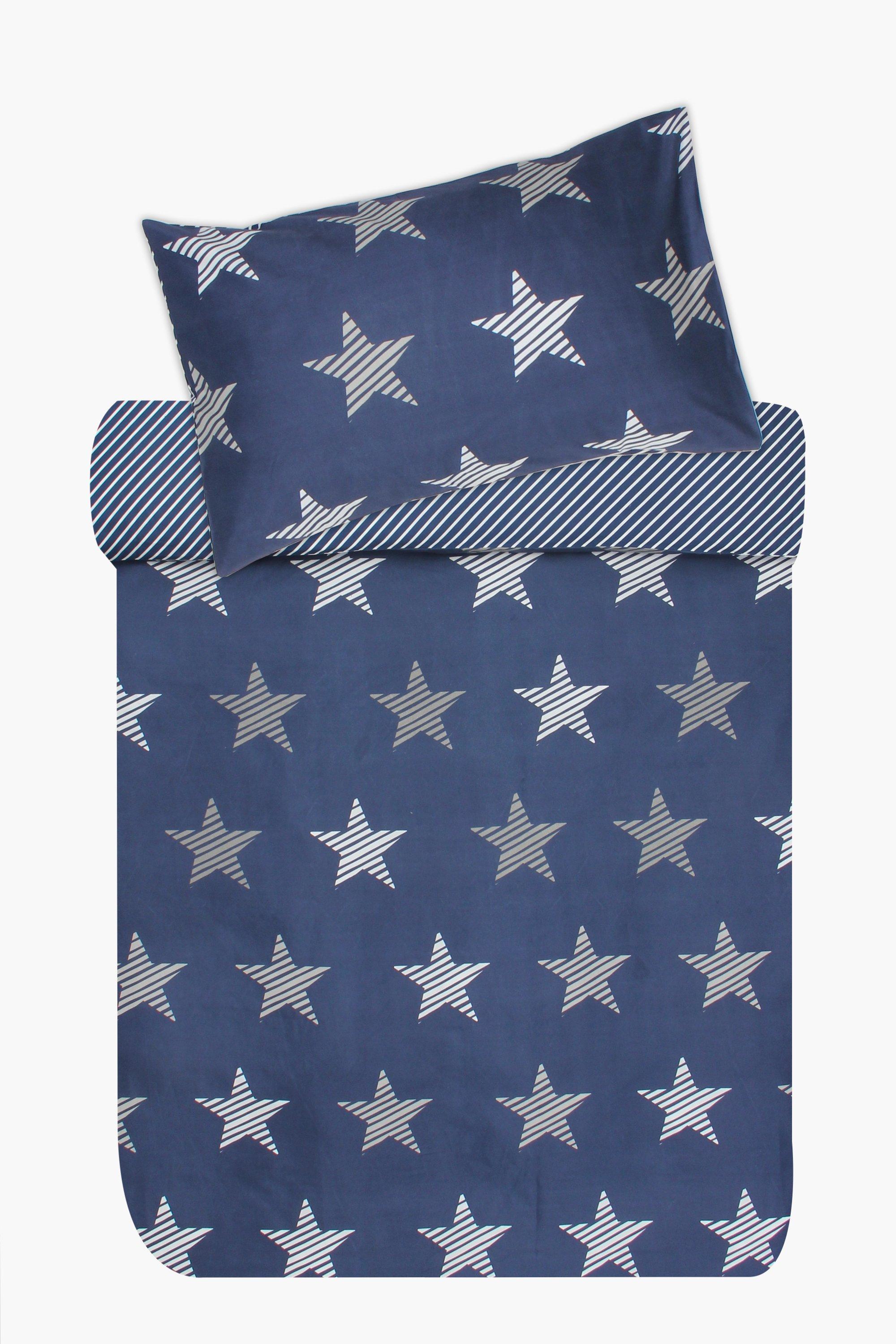 Microfibre Stars And Stripes Duvet Cover Set