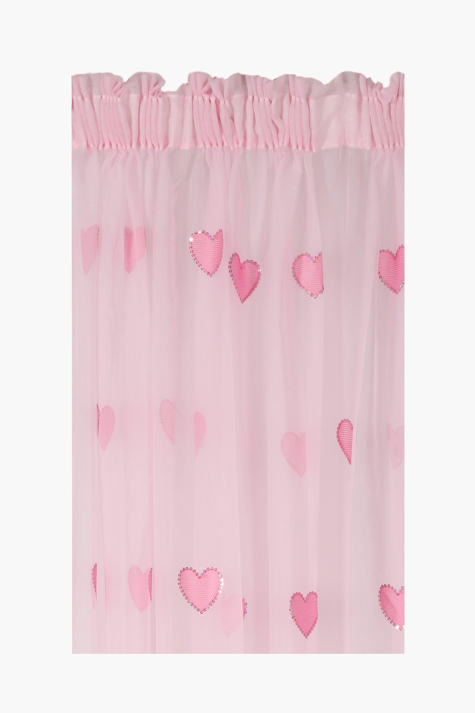 Embroidered Sequin Heart Voile Curtain, 230x218cm