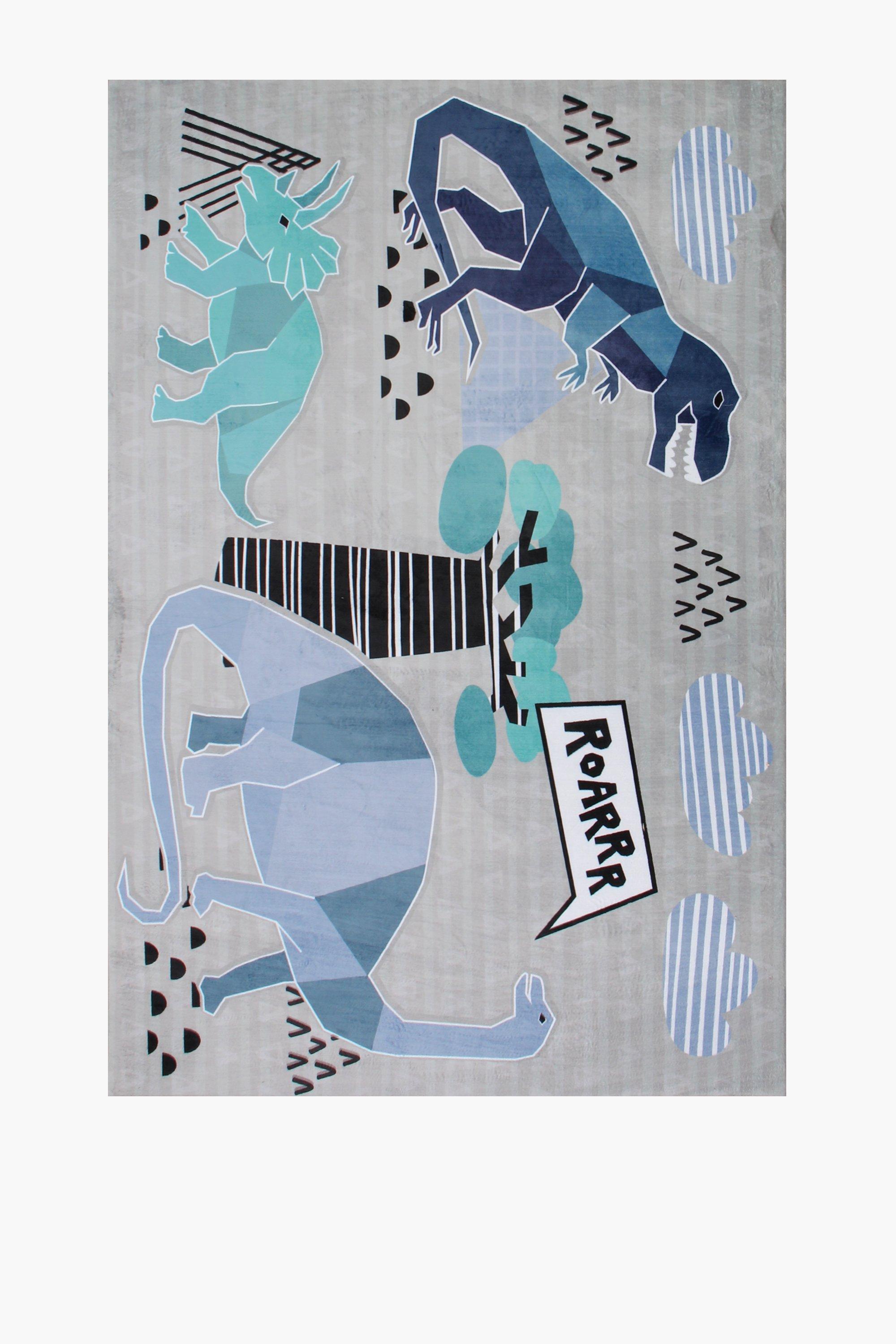 Non-slip Dinosaur Adventure Rug, 120x180cm