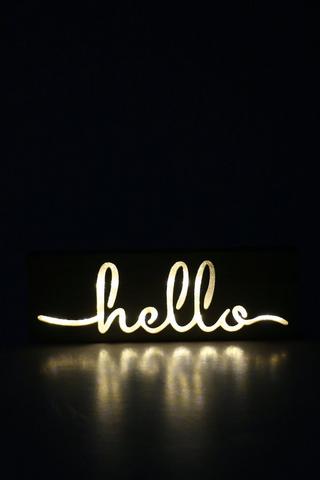 Wooden Hello Light
