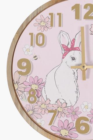 Bunny Wooden Wall Clock 35cm