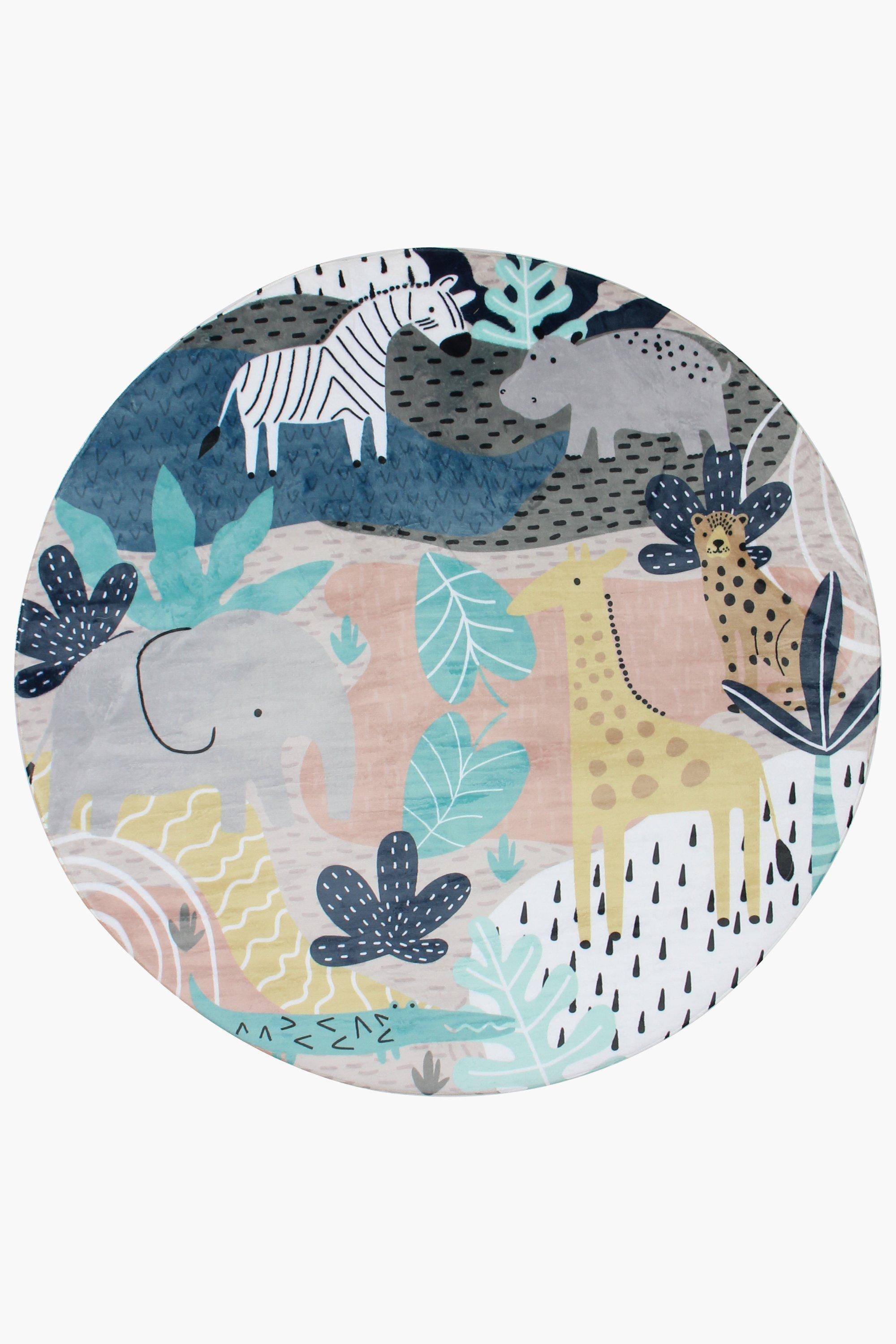 Non-slip Printed Urban Safari Rug, 120cm