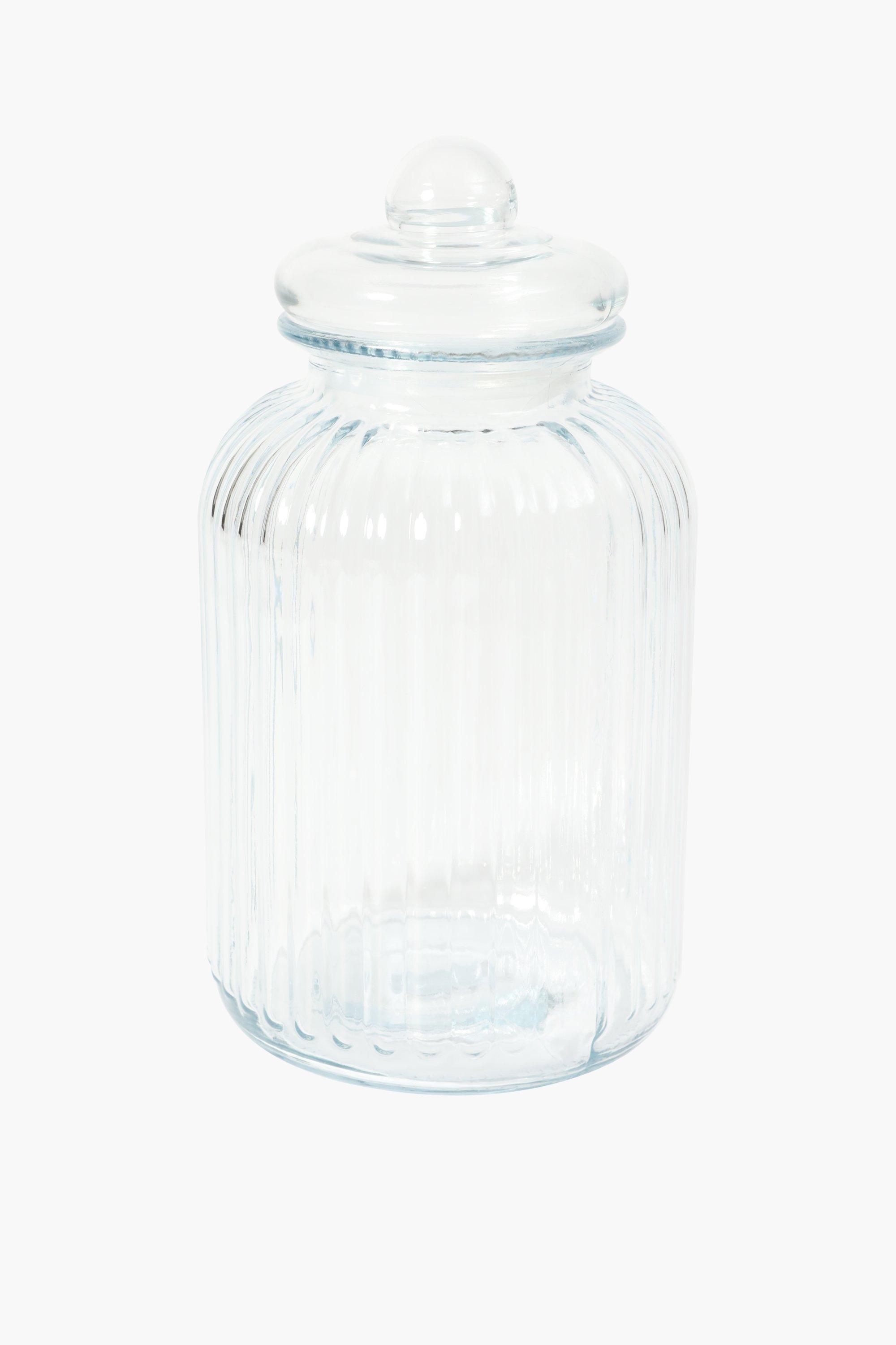 Ribbed Glass Cookie Jar 48l
