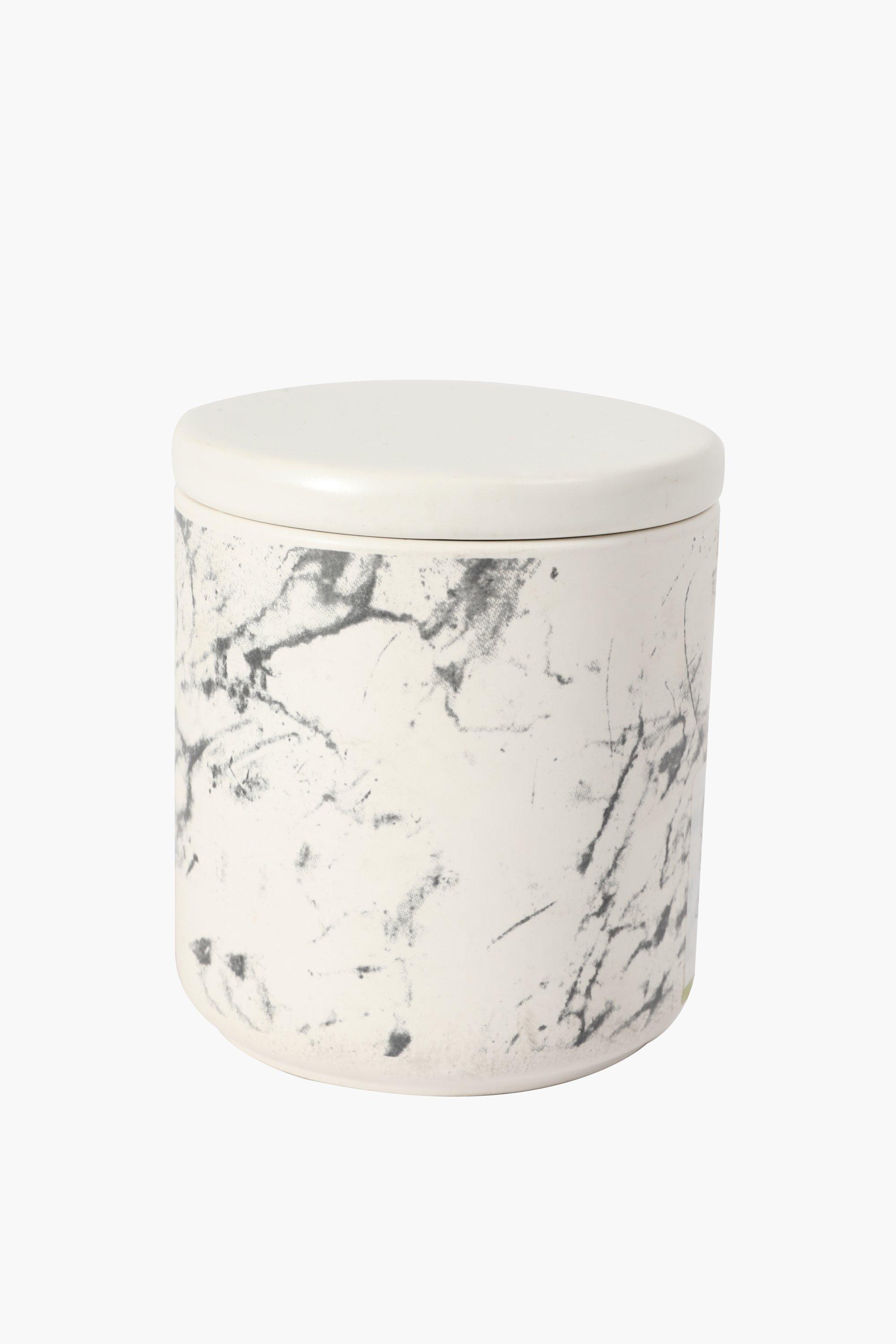 Stoneware Marble Canister, Medium