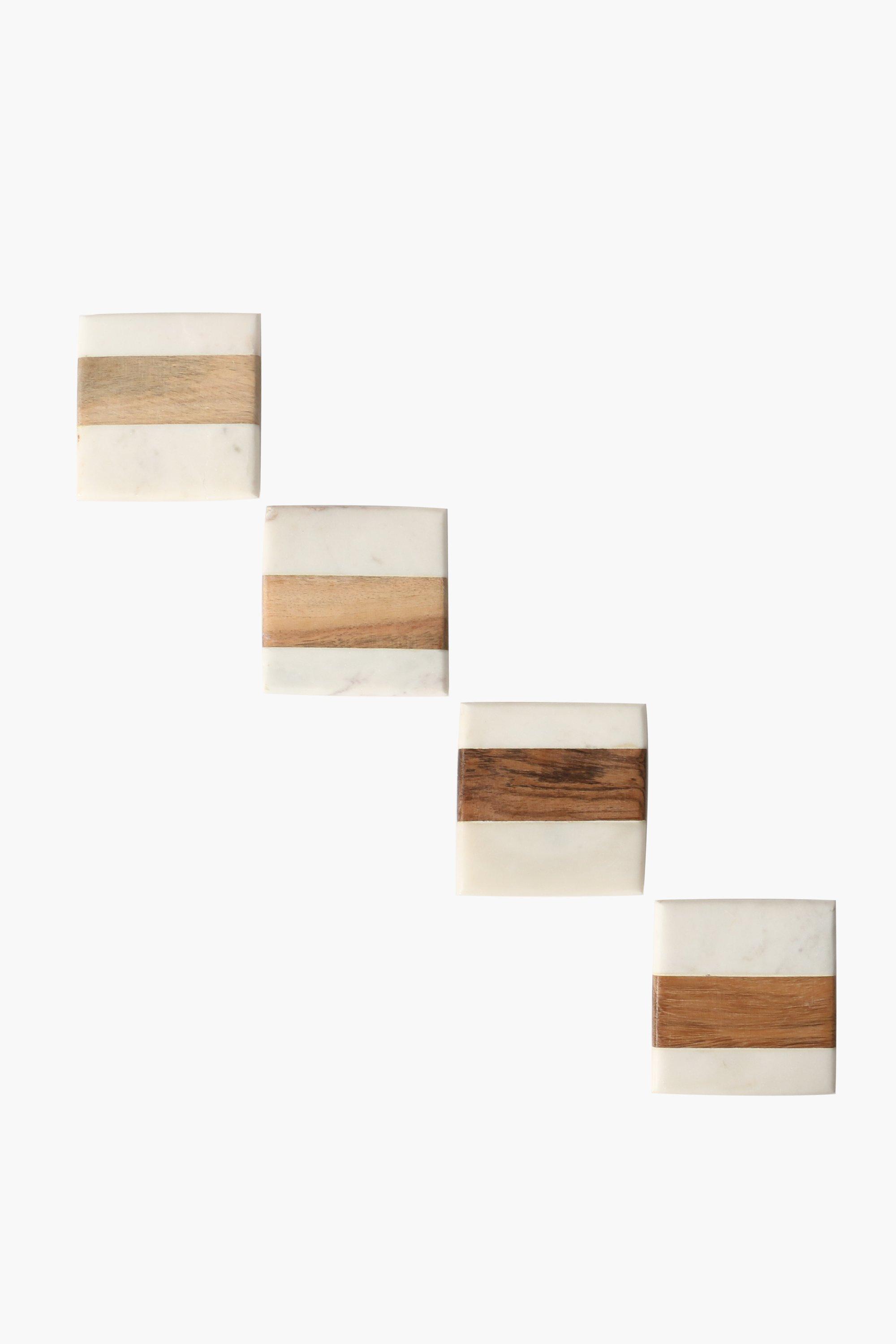 4 Pack Marble Panel Coasters