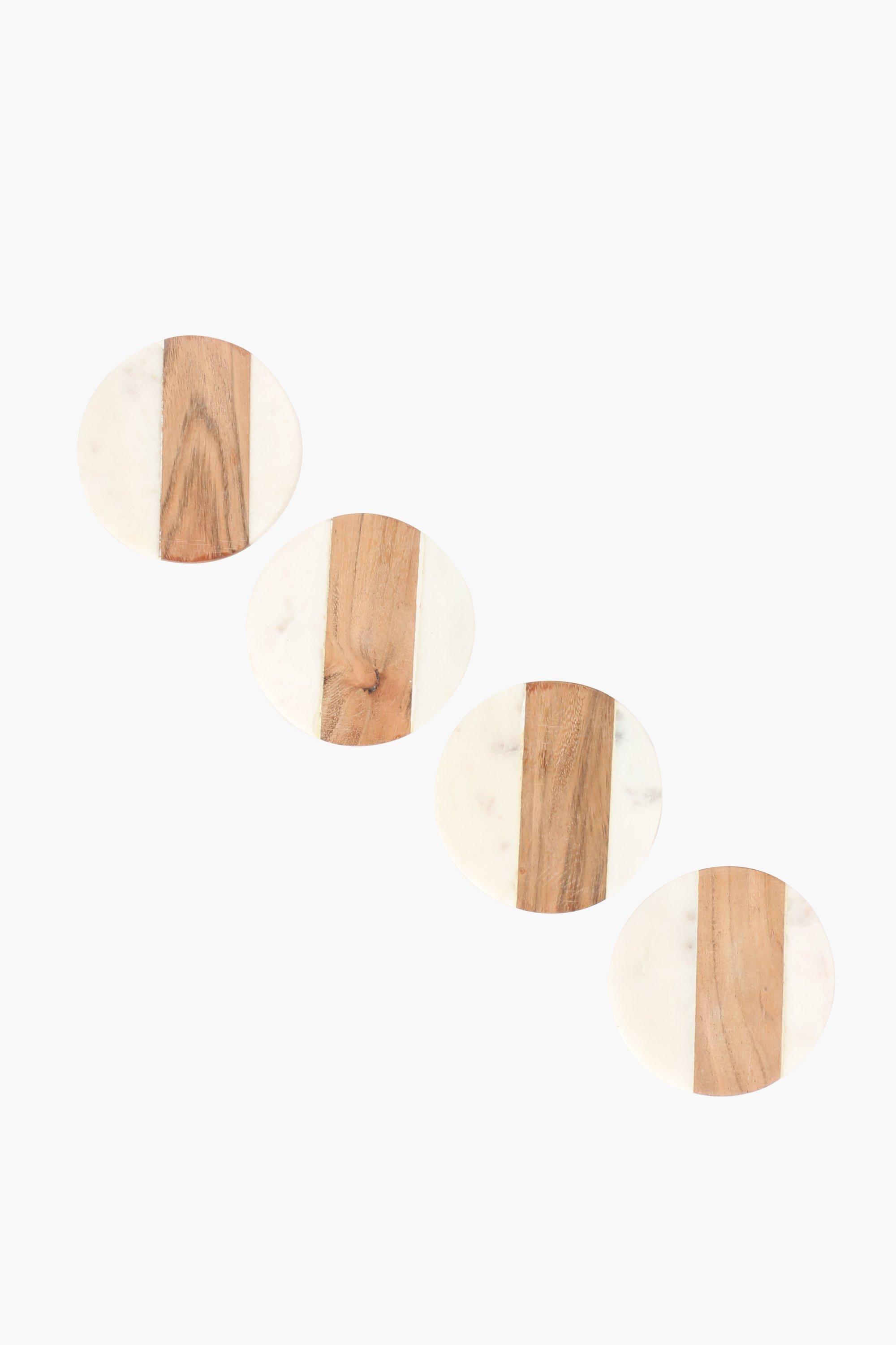 4 Pack Marble Round Coasters