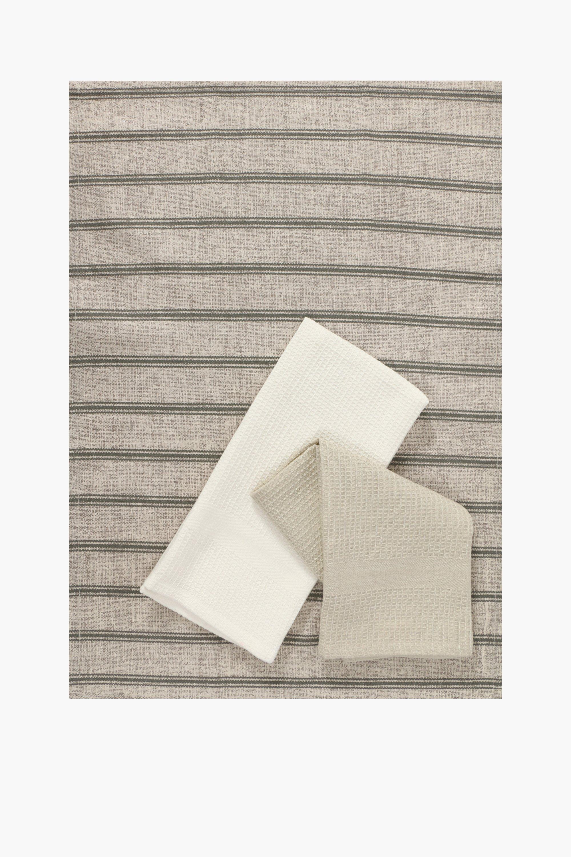 3 Pack Stripe Cotton Tea Towels