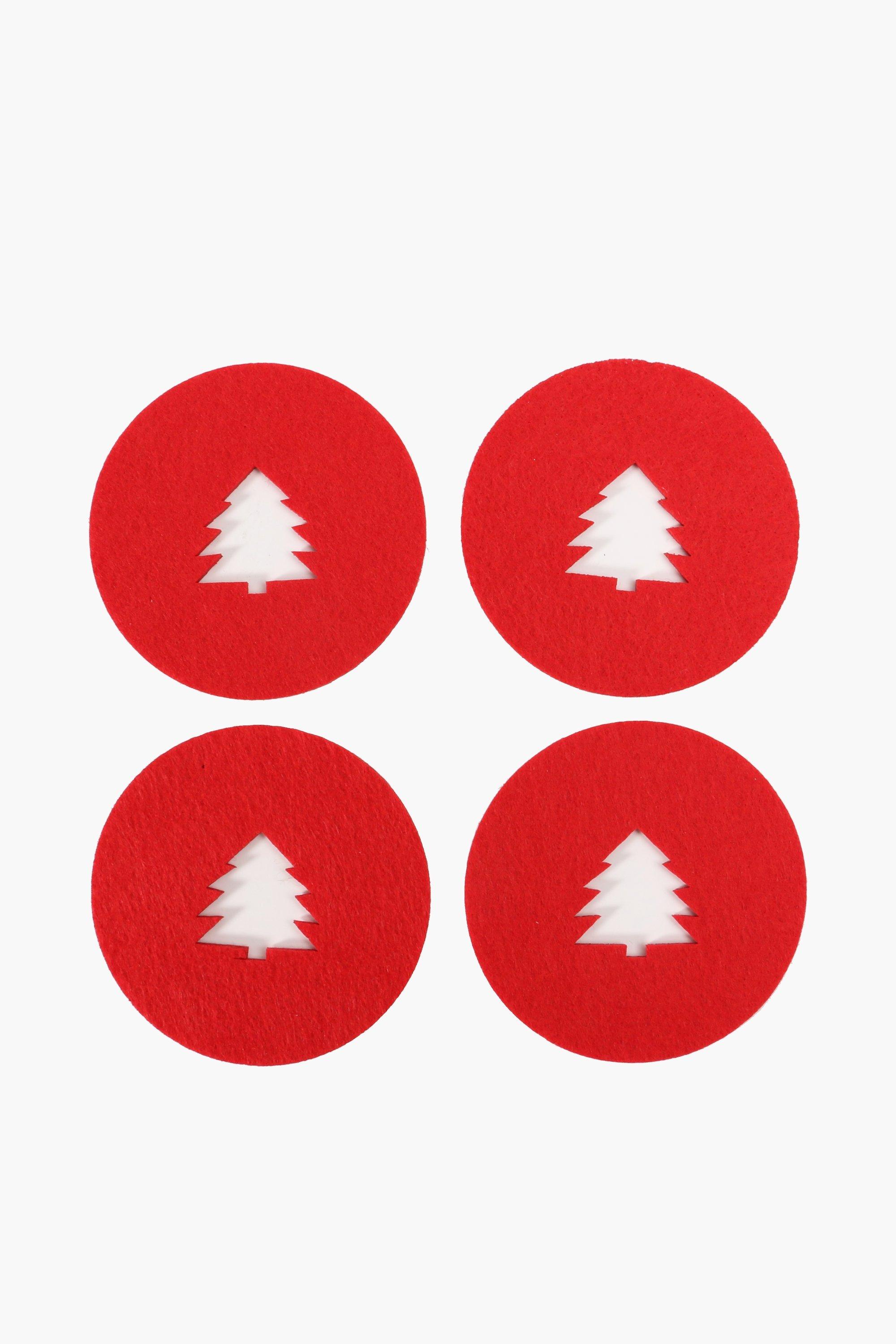 4 Pack Festive Felt Coasters