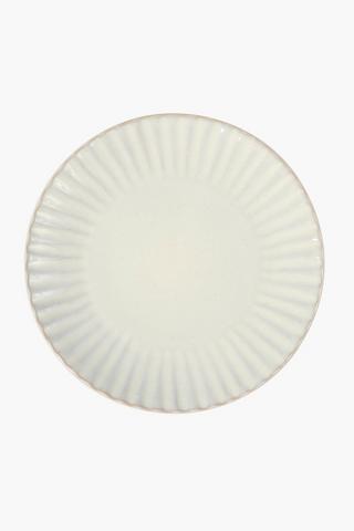 Ridge Fluted Stoneware Dinner Plate