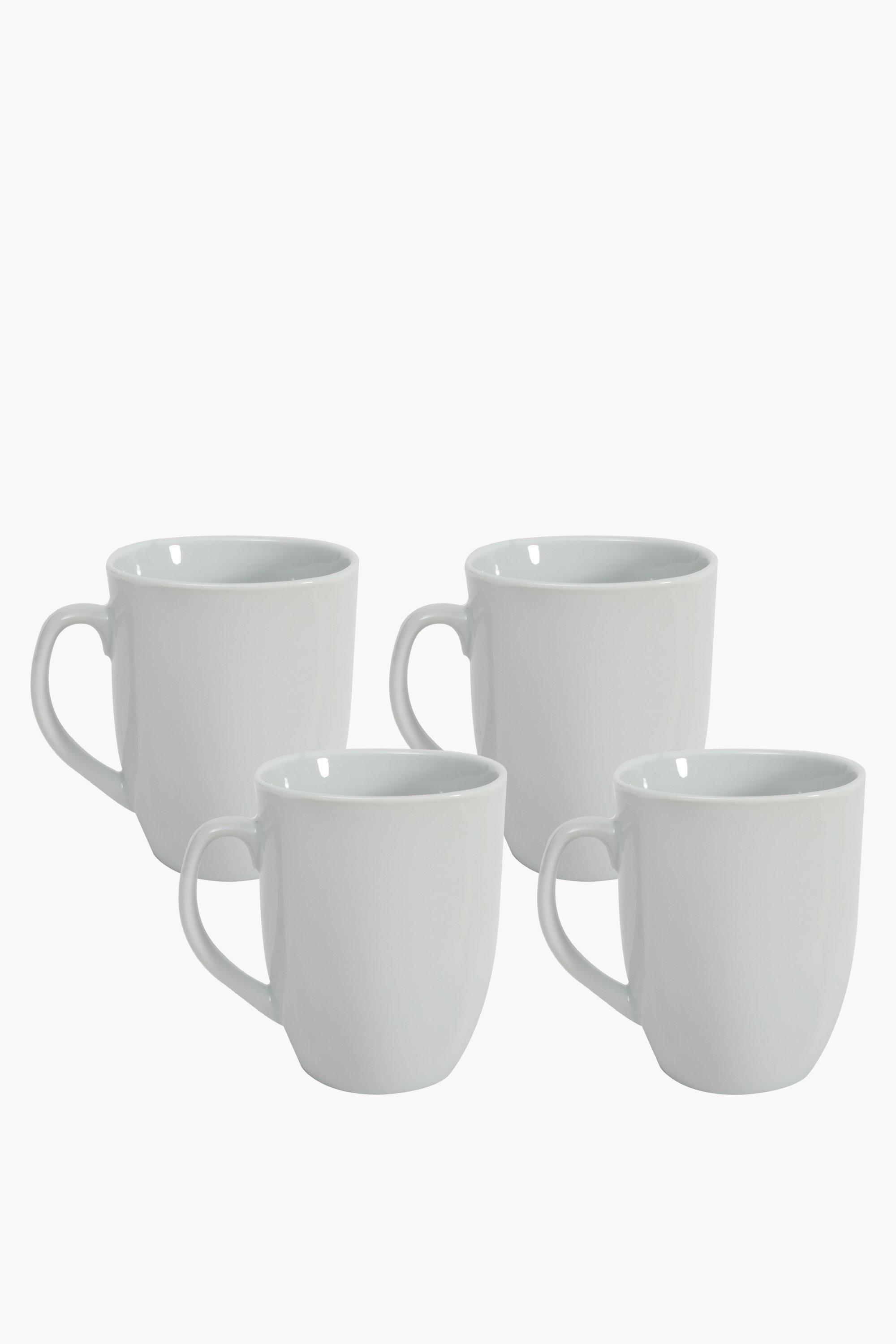 4 Pack Porcelain Square Mugs