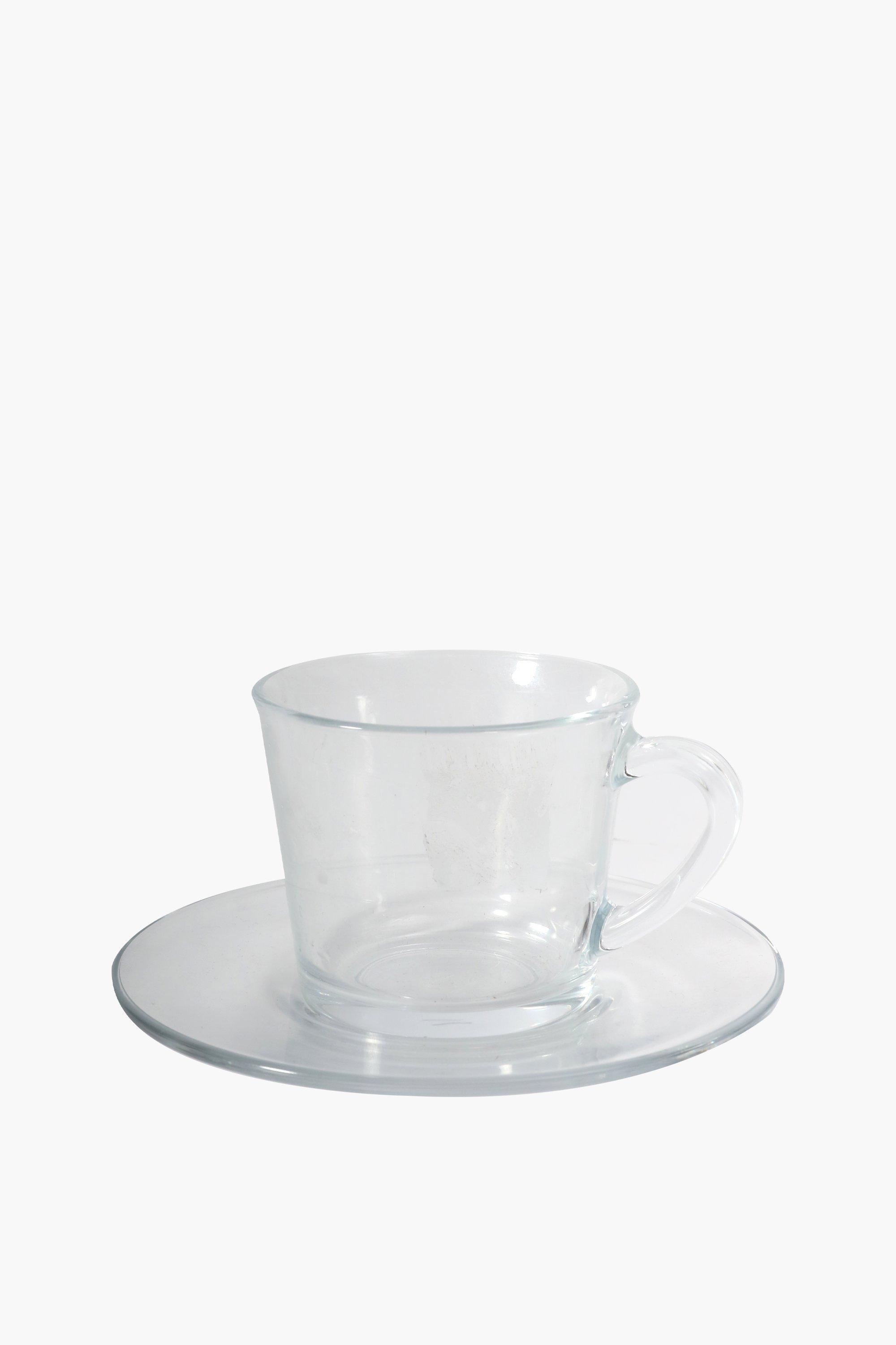 Glass Cup And Saucer Set